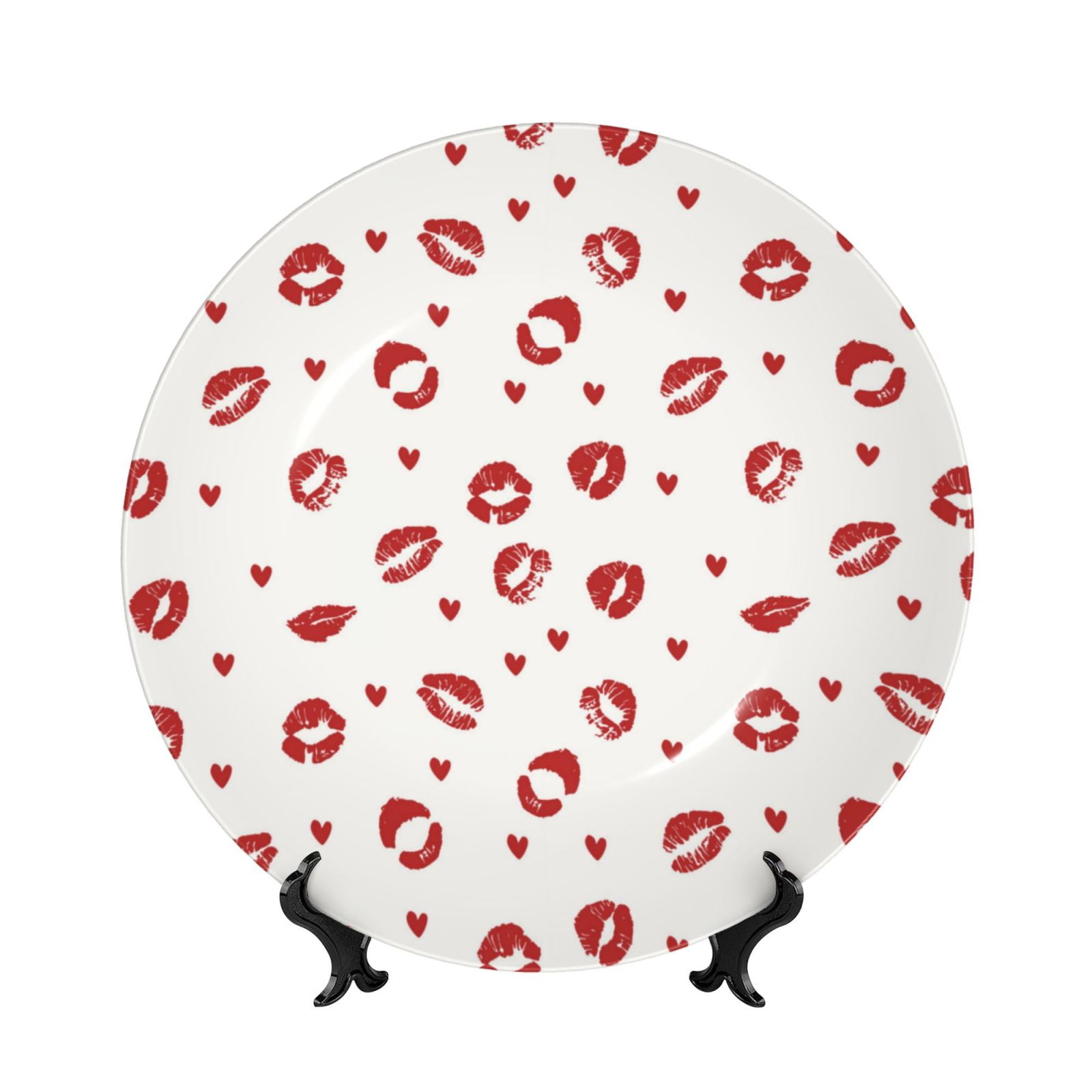 Balery Lips Kiss Print Bone China Decorative Plate Ceramic Dinner ...