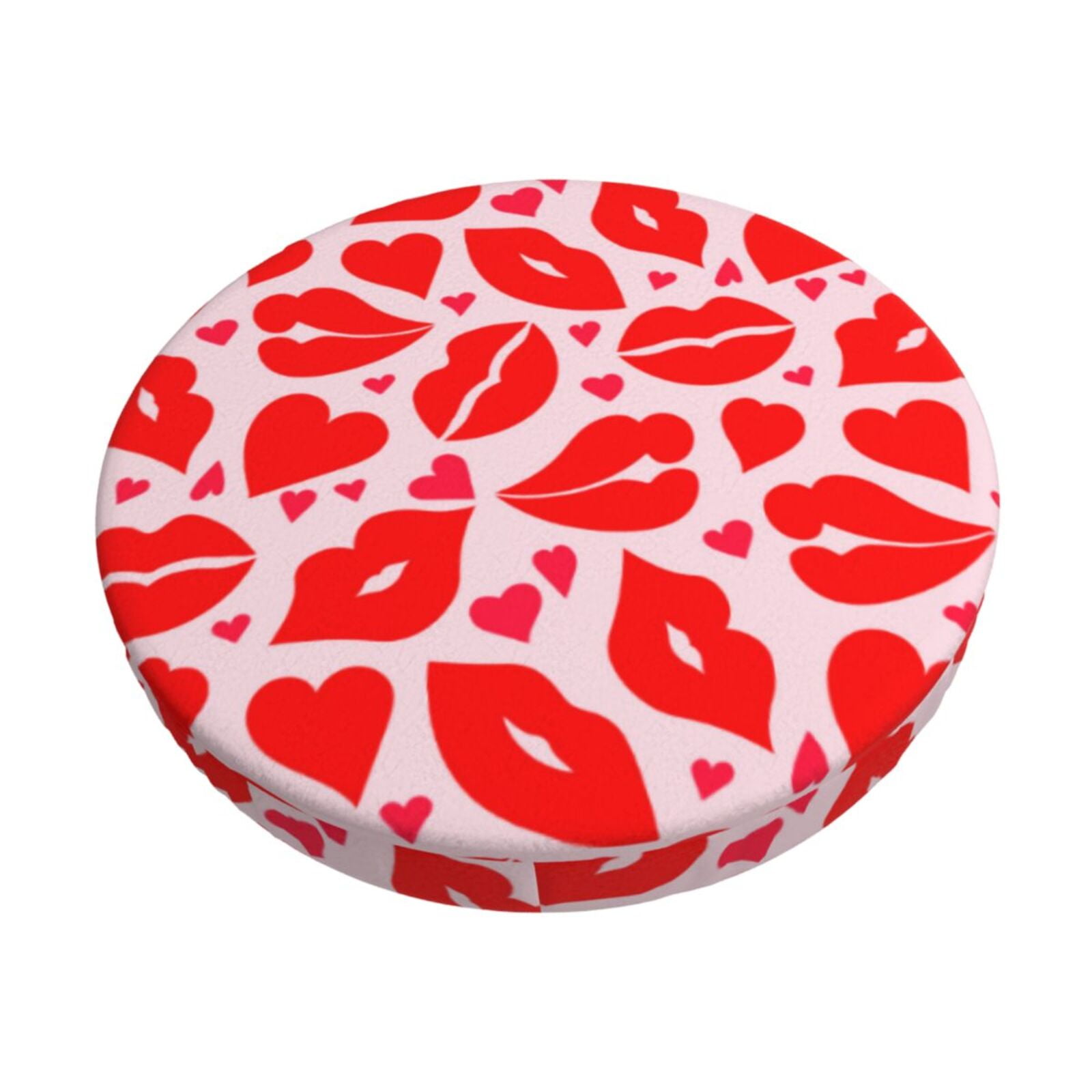 Balery Lips Kiss Round Bar Stool Seat Covers Velvet Fabric Adjustable ...