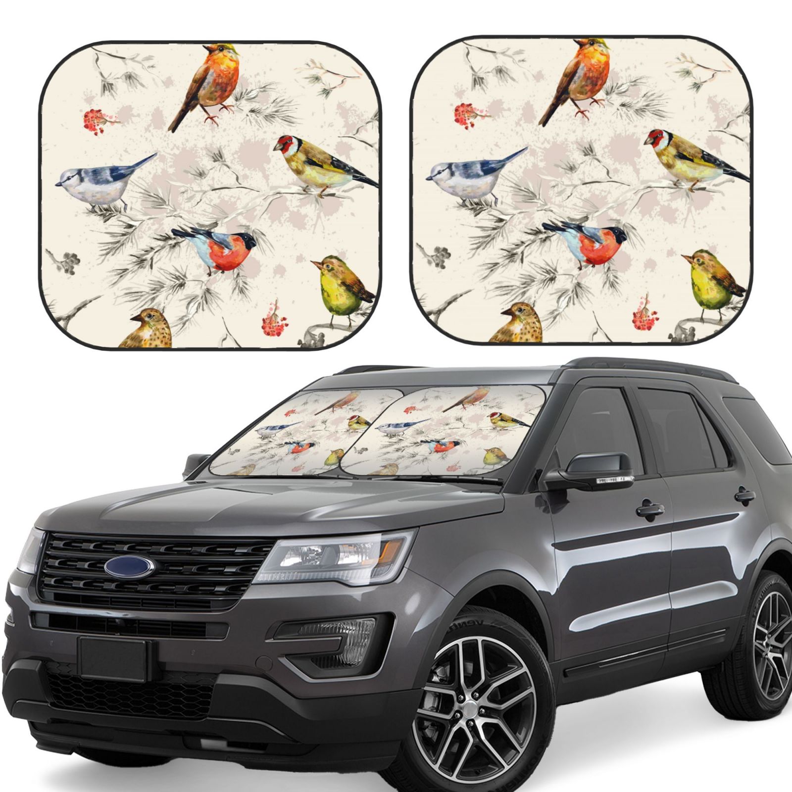 Balery 2 Piece Little Birds Car Windshield Sun Shade|Foldable Front ...
