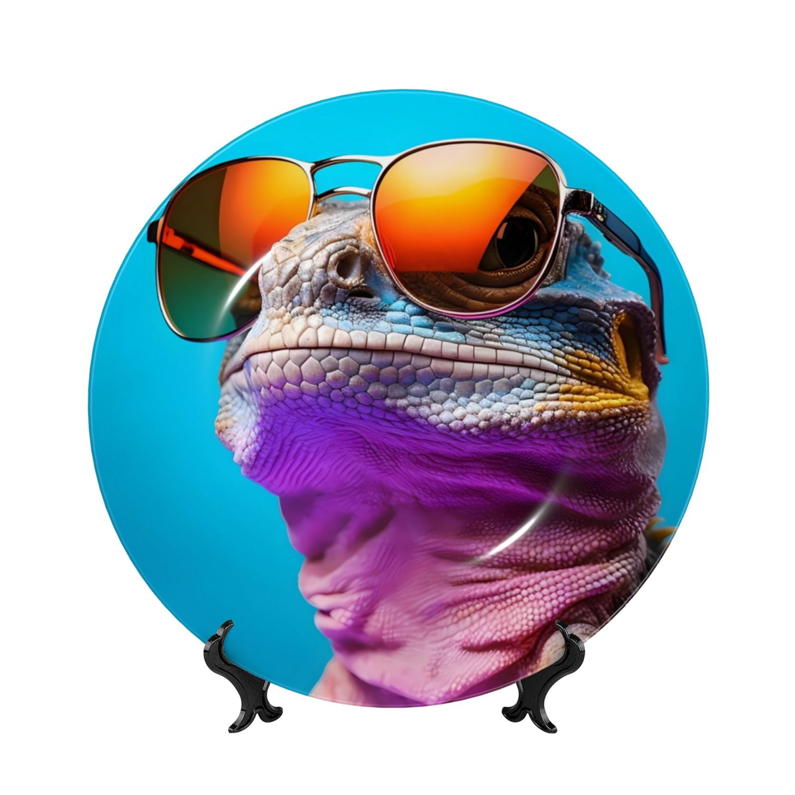 Balery Lizard With Sunglasses Colorful Print Bone China Decorative ...