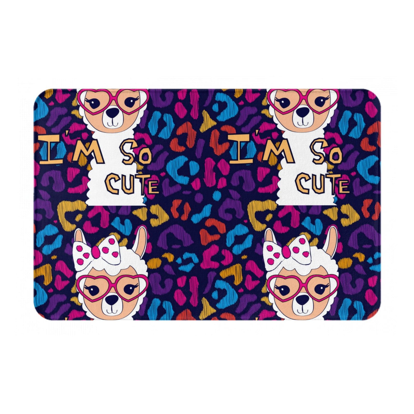 Balery Llama Alpaca Doormat, Durable Flannel Fabric, Waterproof Stain ...