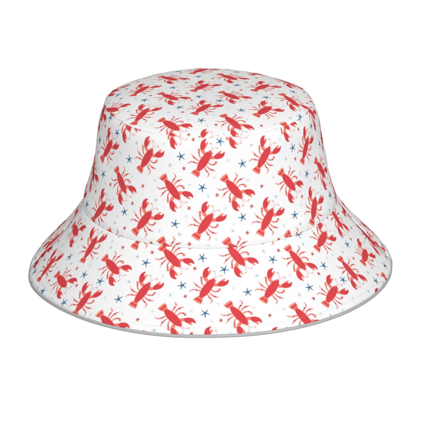 Balery Lobsters And Sea Stars Sun Hats for Men Women Bucket Hat UPF 50 ...