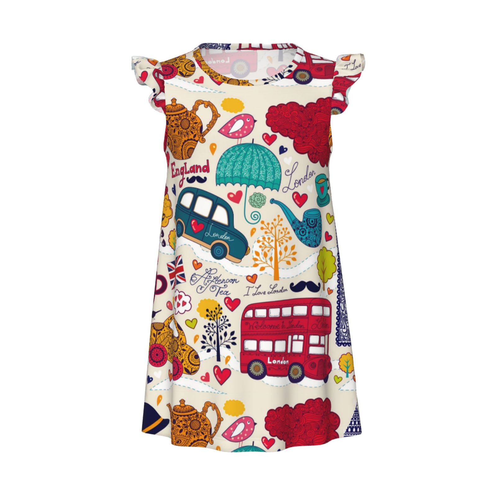 Balery London Symbols Princess Nightgown for Girls Flutter Sleeve ...