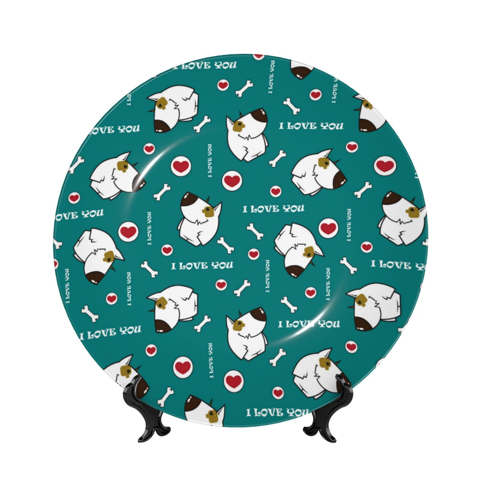 Balery Love Dog Print Bone China Decorative Plate Ceramic Dinner Plates ...