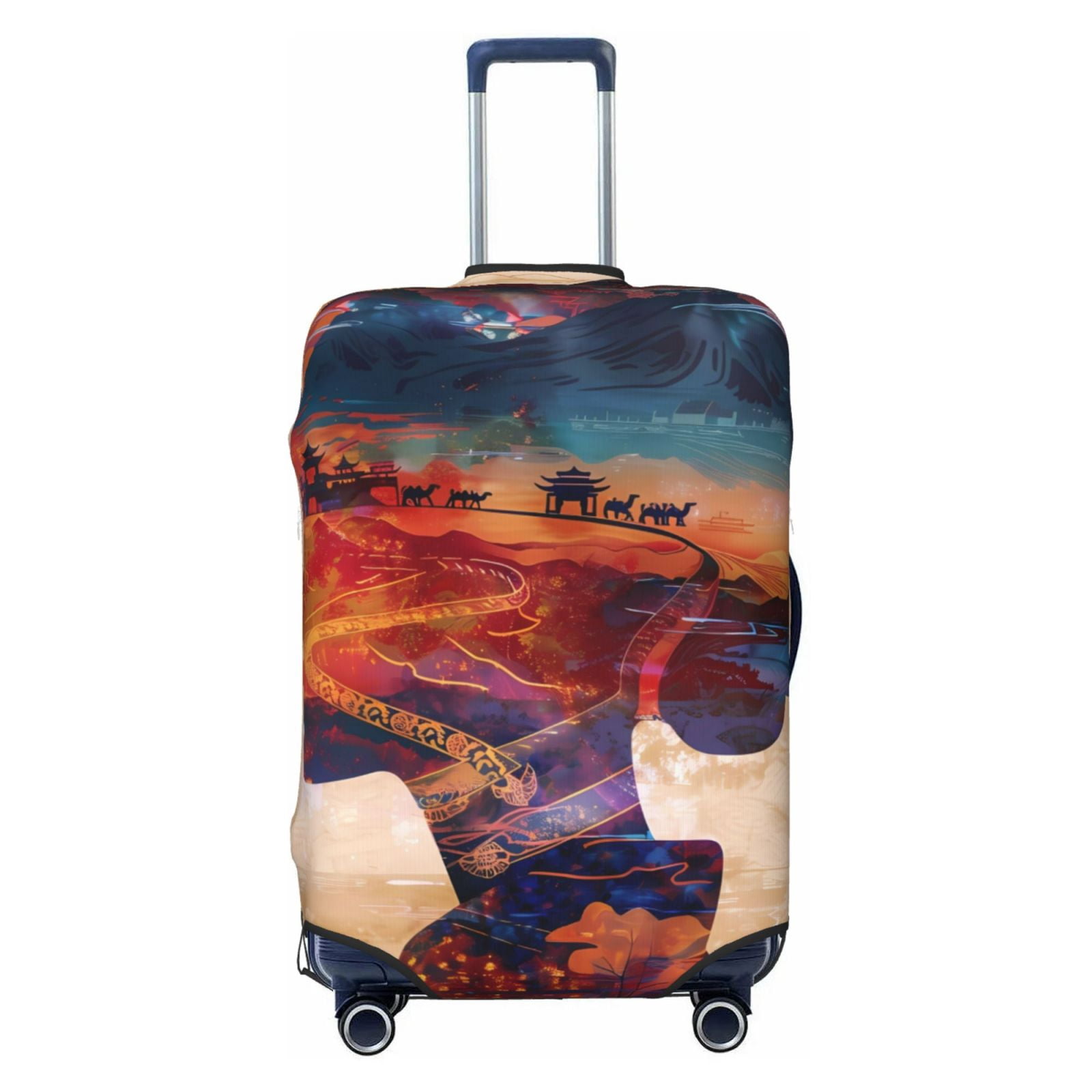 Balery Luggage Cover Cultural Silhouette Journey Print Suitcase Covers ...