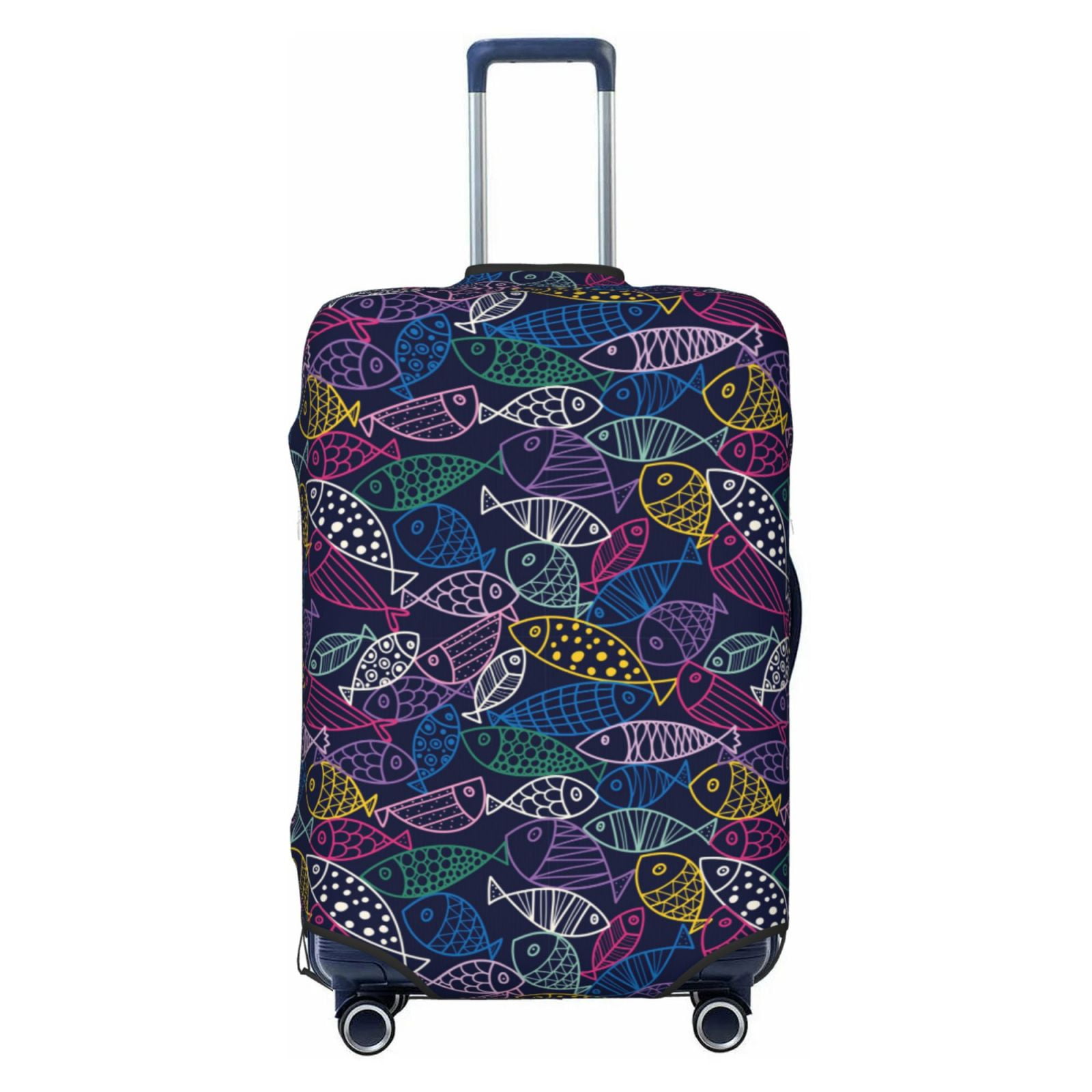 Balery Luggage Cover Cute Line Fish Print Suitcase Covers for Luggage ...