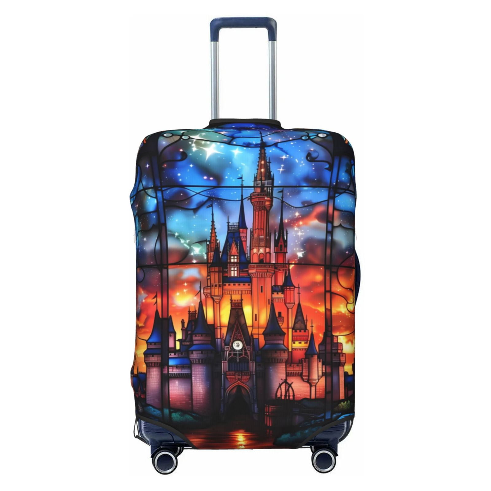 Balery Luggage Cover Magical Stained Glass Castle Print Suitcase Covers ...