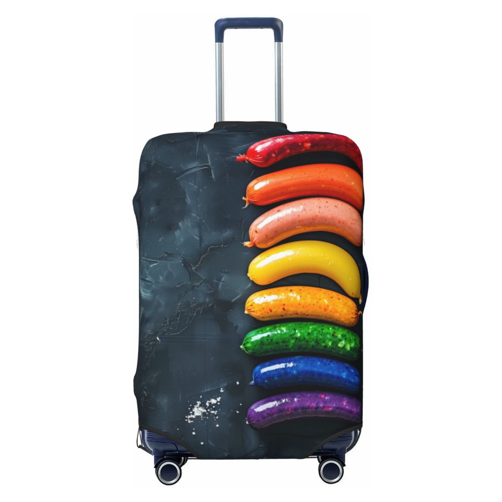 Balery Luggage Cover Rainbow Sausages On Dark Slate Print Suitcase ...