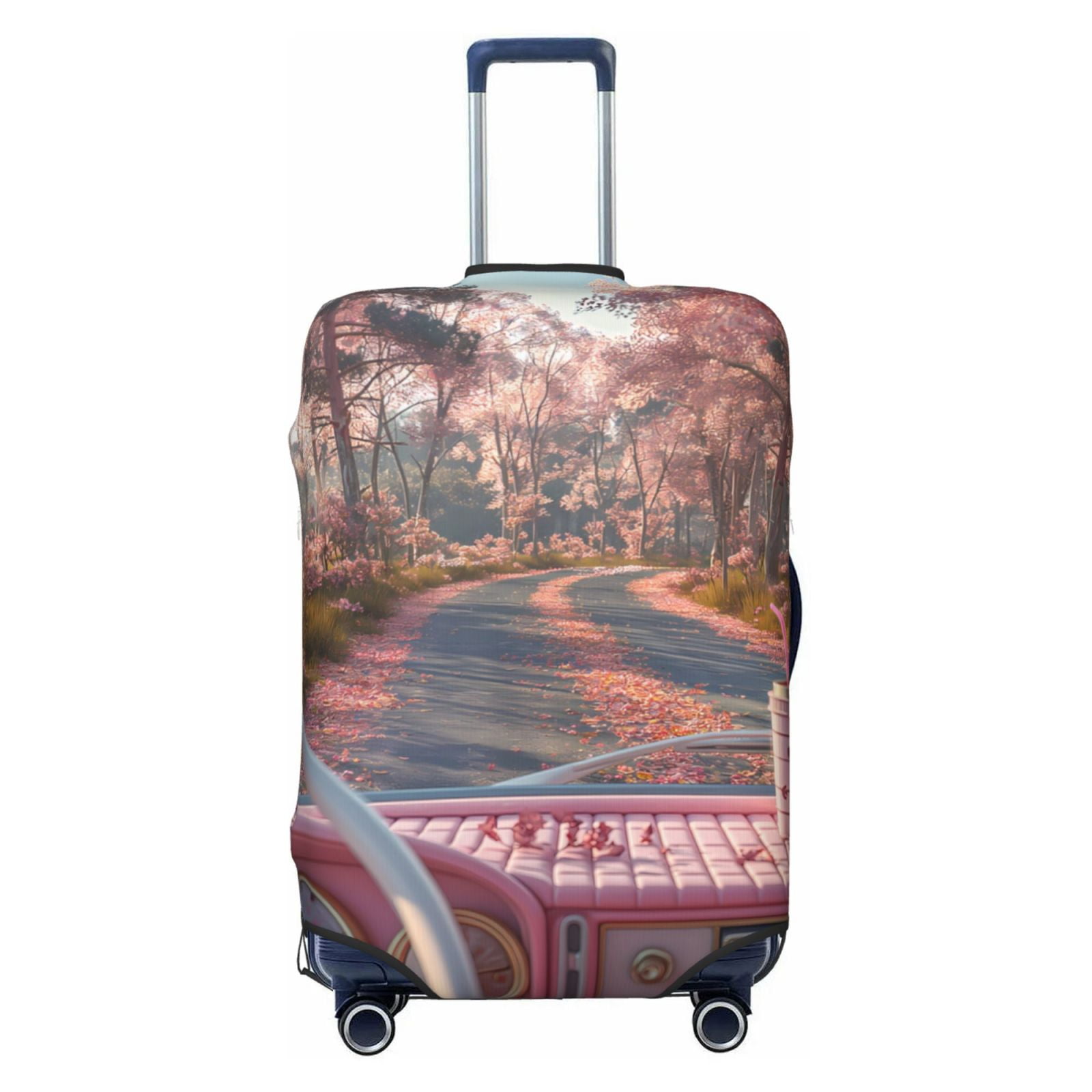 Balery Luggage Cover Vintage Pink Drive View Print Suitcase Covers for ...