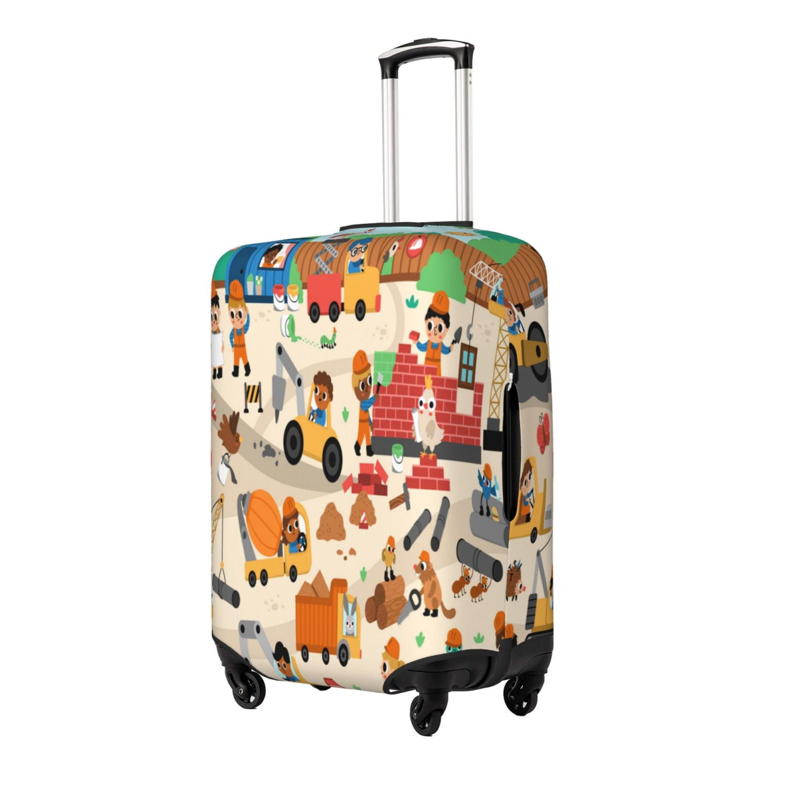 Balery Luggage Cover construction road work landscape Print Suitcase ...