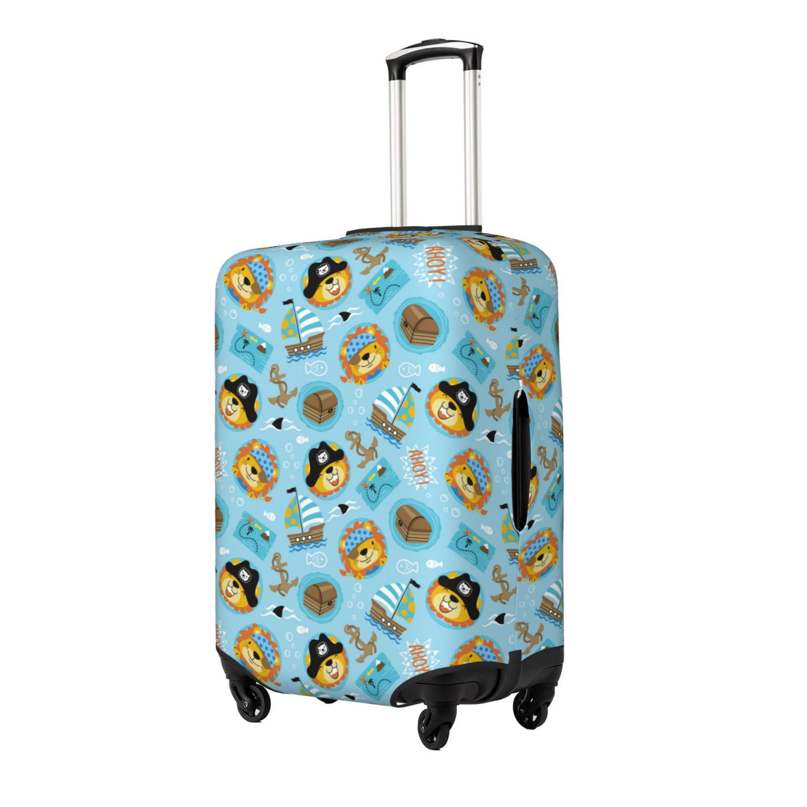Balery Luggage Cover funny lion in pirate Print Suitcase Covers for ...