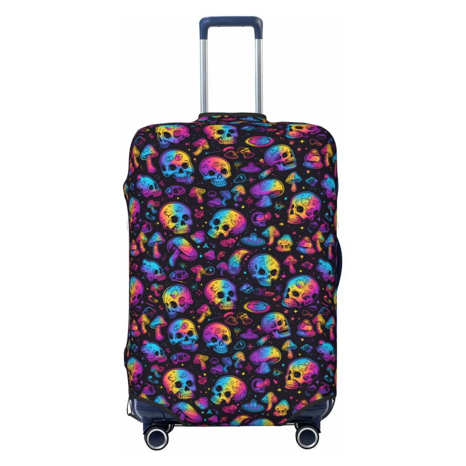 Balery Luggage Cover rainbow color Skull mushroom Print Suitcase Covers ...