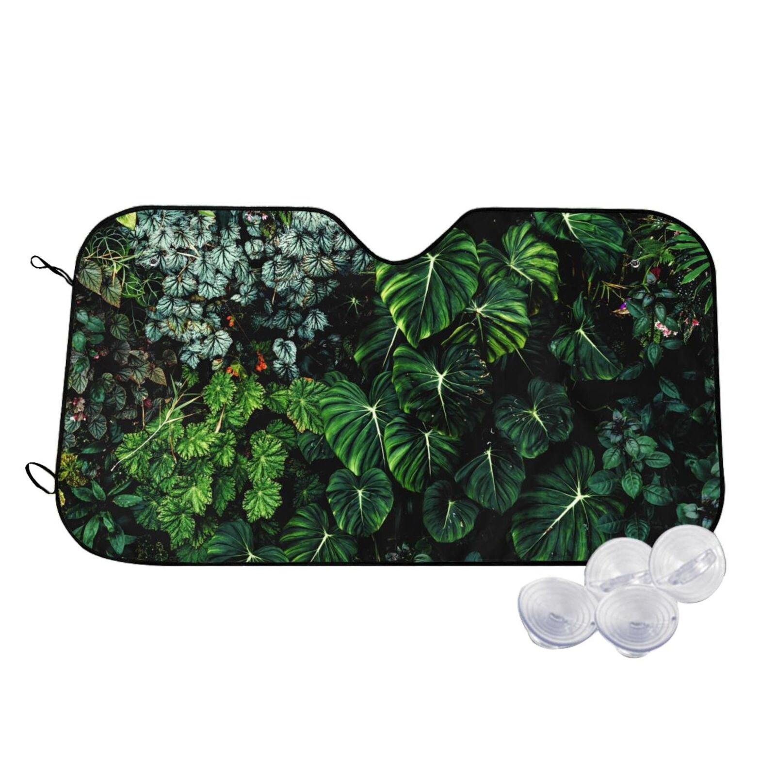 Balery Lush Foliage Green Plant Print Car Windshield Sun Shade ...
