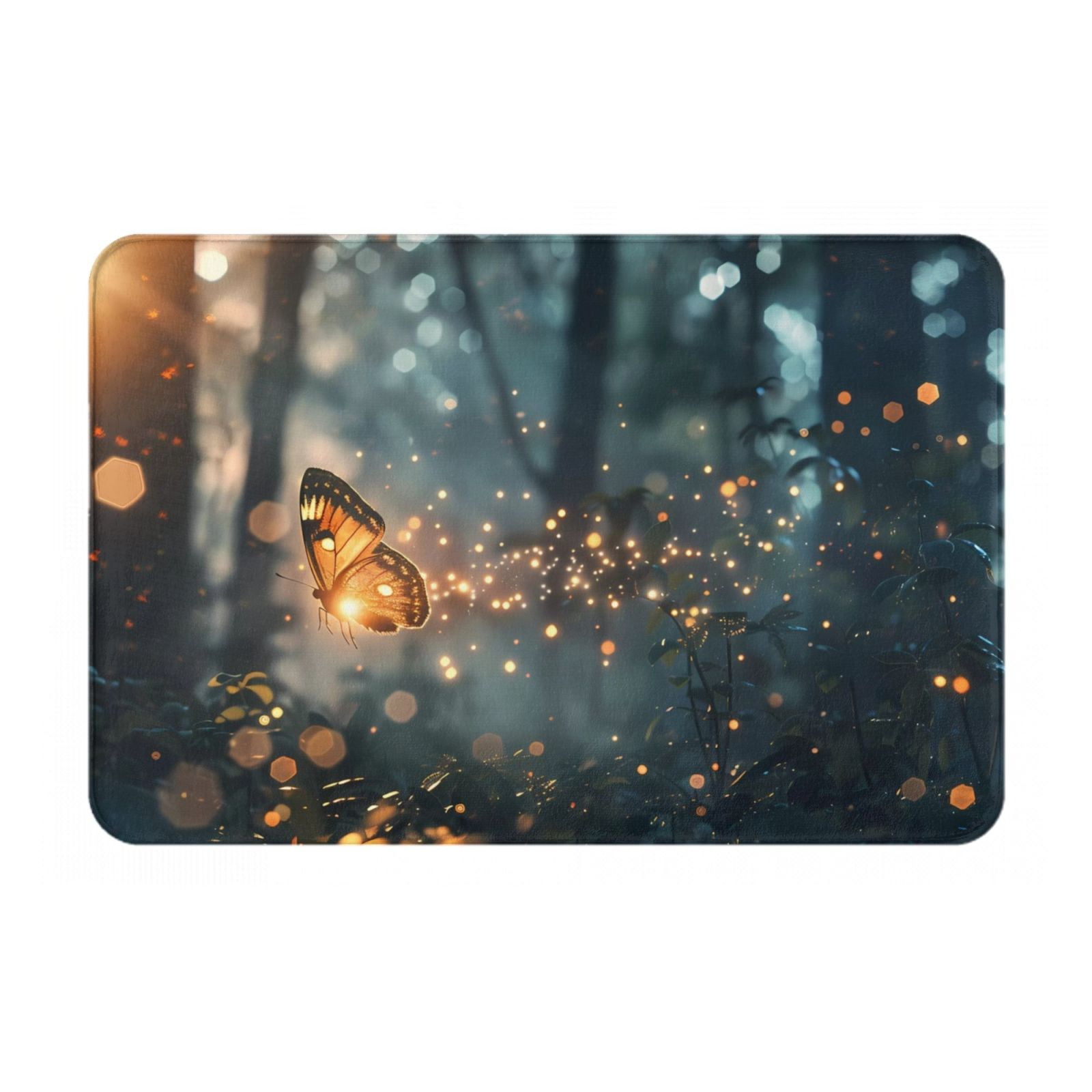 Balery Magical Butterfly In Forest Doormat, Durable Flannel Fabric ...