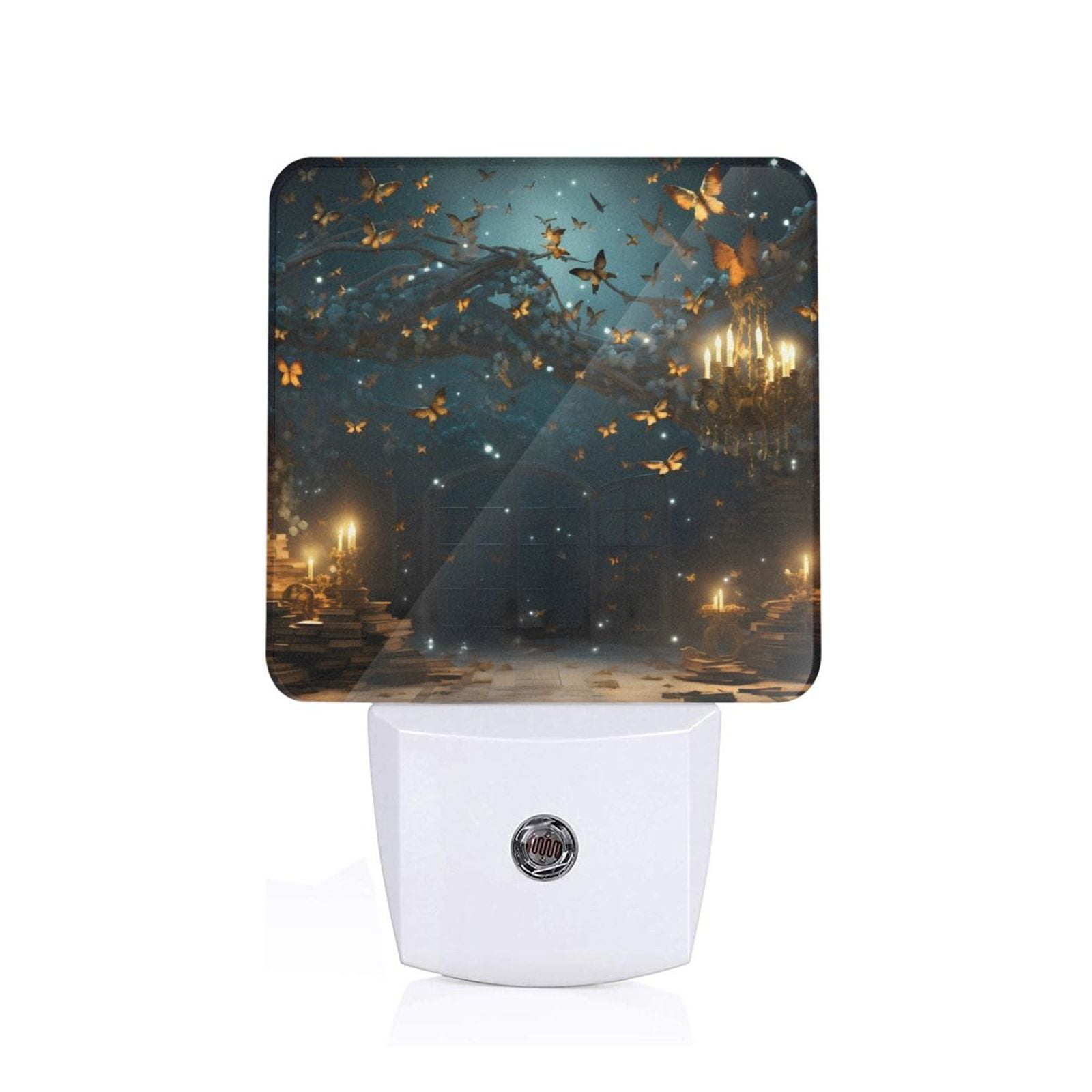 Balery Magical Library Butterfly Night Pattern LED Night Light with ...