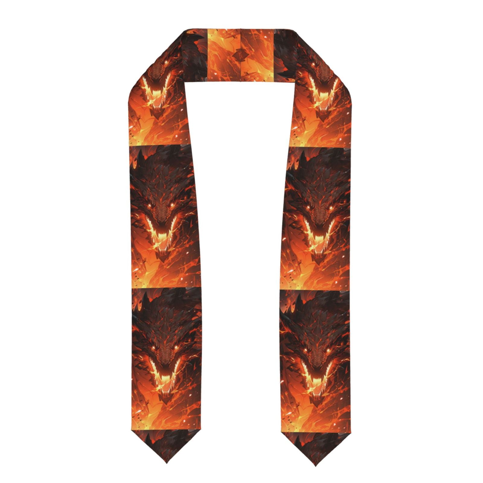 Balery Magma Fire Black Dragon Pattern Graduation Shawl Stole – Premium ...