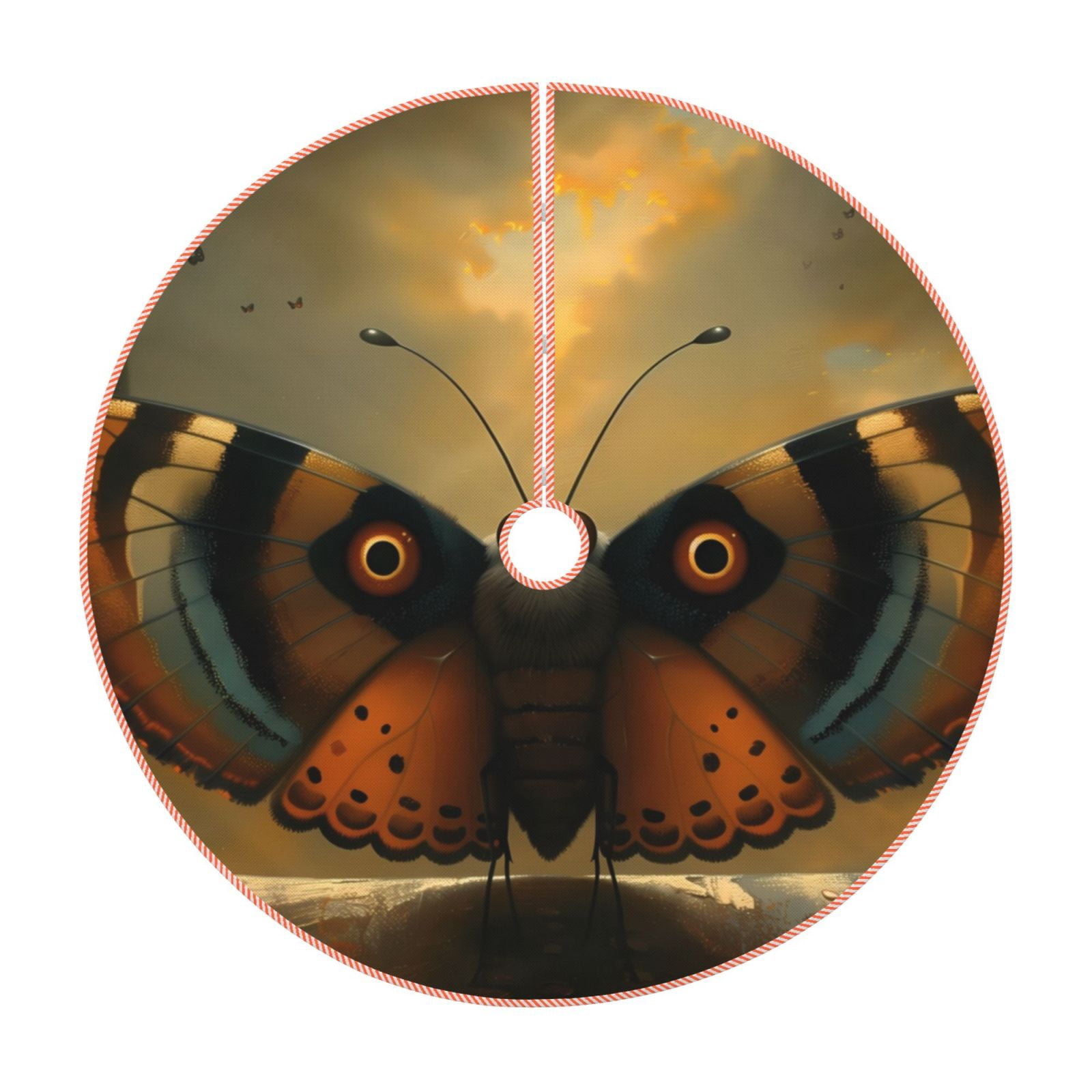 Balery Majestic Butterfly Sunset Printed Christmas Tree Skirt , Merry ...