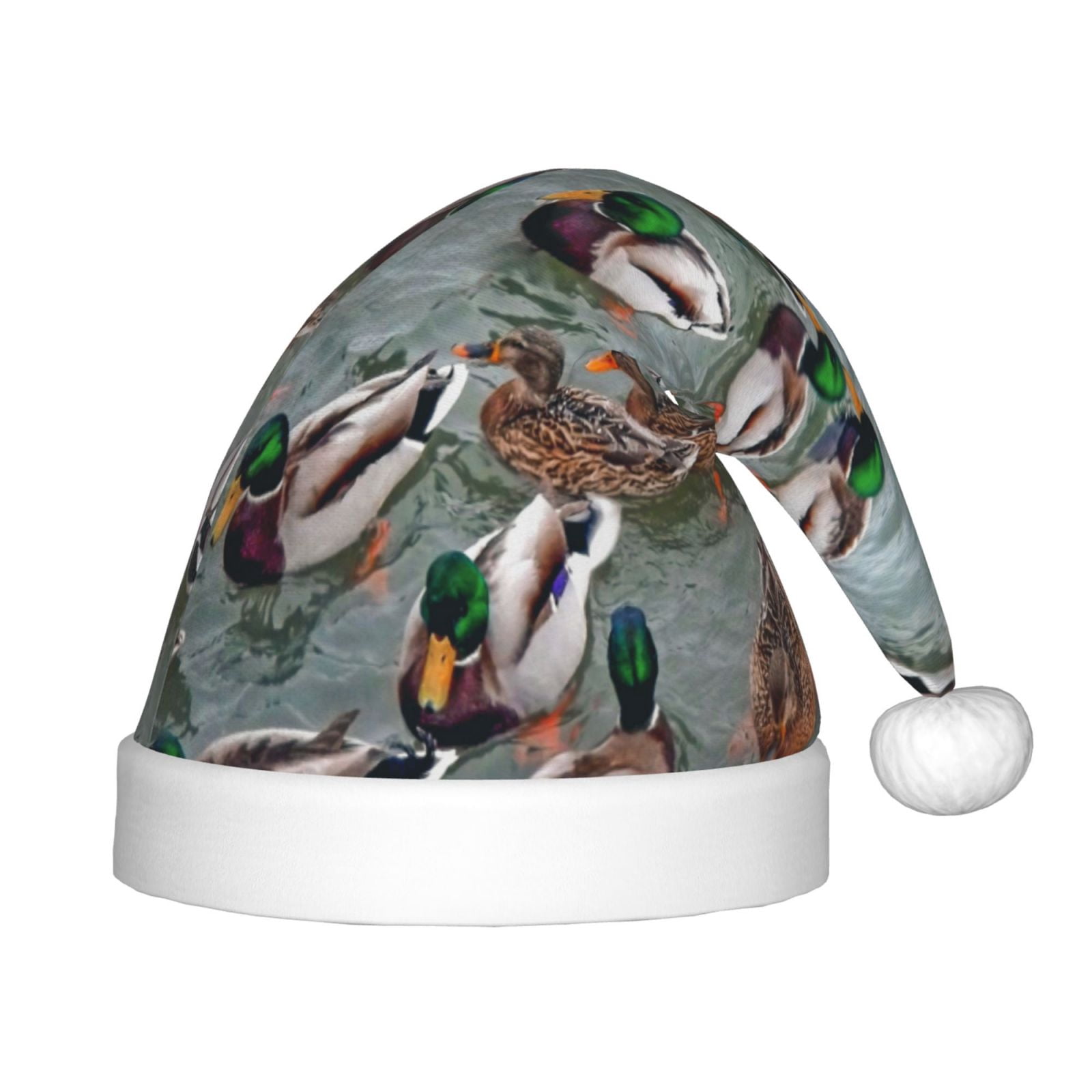 Balery Mallard Ducks Swimming Pattern Santa Hat Christmas Hat Funny ...