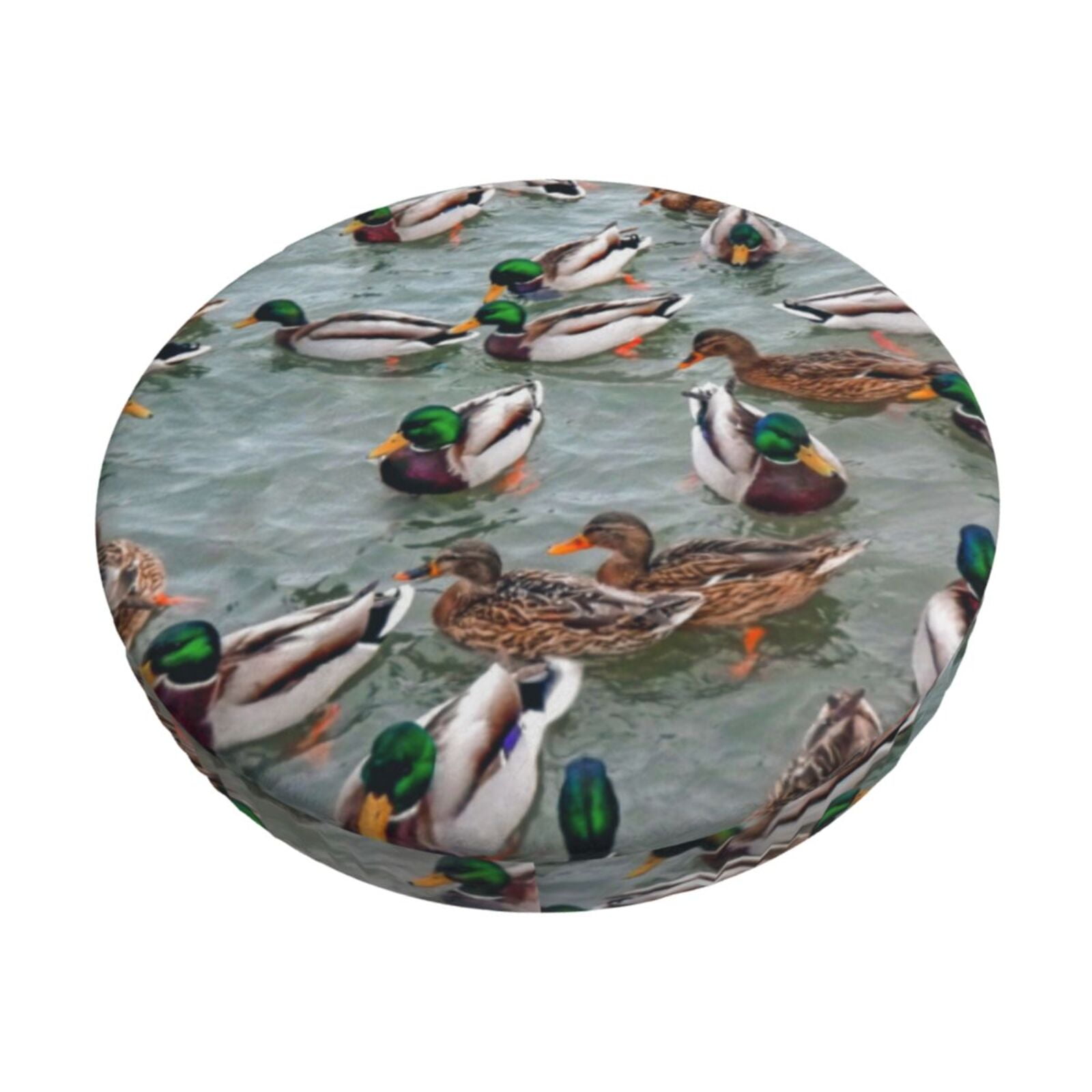 Balery Mallard Ducks Swimming Round Bar Stool Seat Covers Velvet Fabric ...