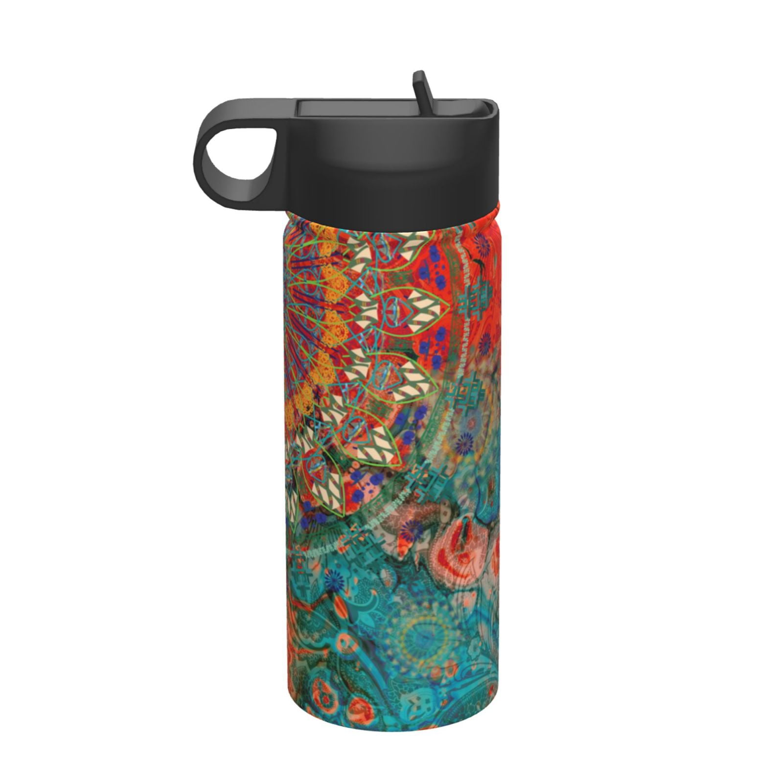 Balery Mandala Colorful Pattern Water Bottle,18oz Sports Insulated ...