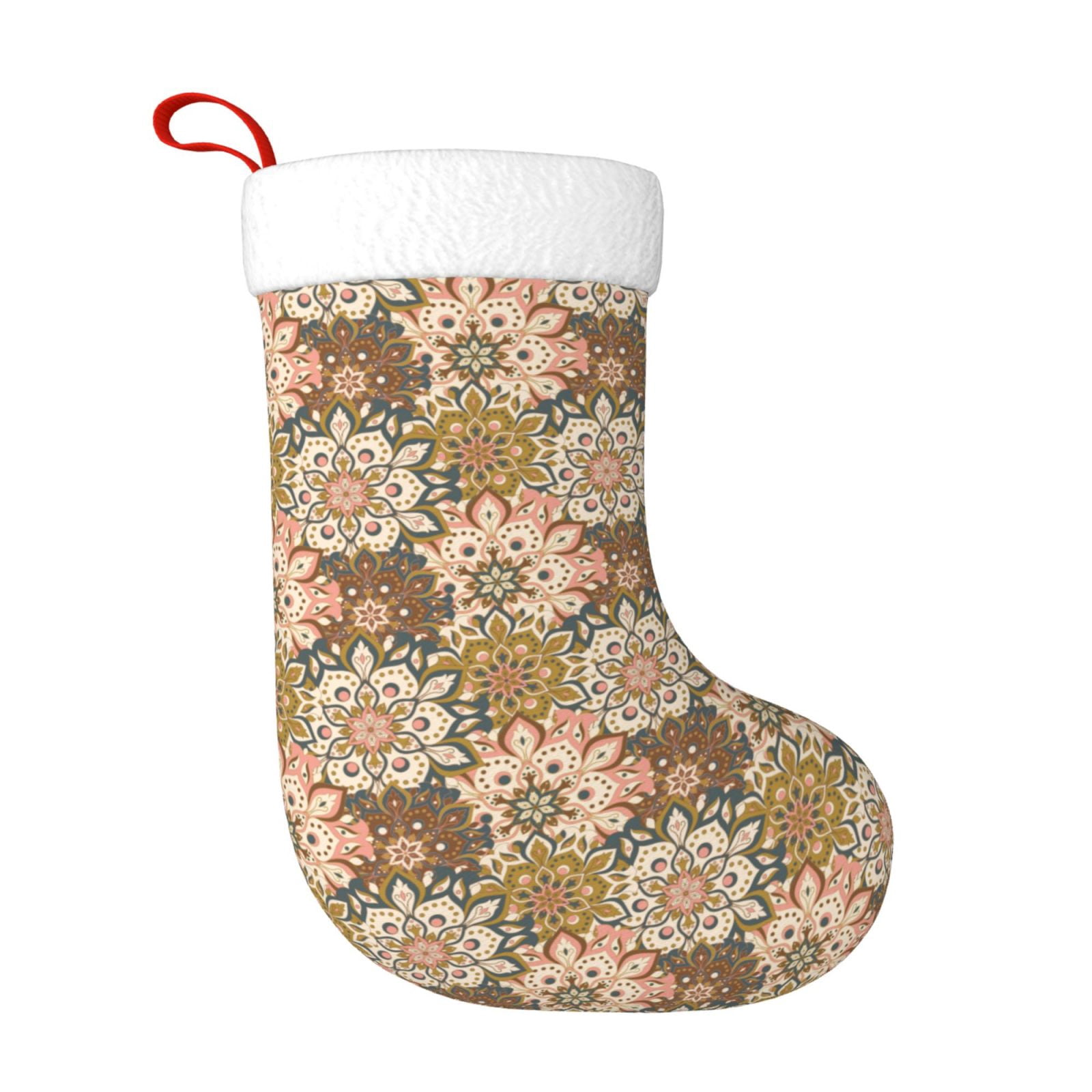 Balery Mandala Pattern Christmas Stockings with Initials, 18" Large ...