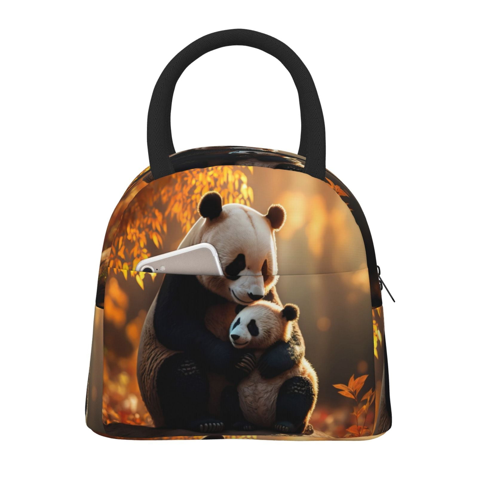 Balery Maple Forest Panda Pattern Lunch Bag Women, Lunch Box, Lunch Bag ...