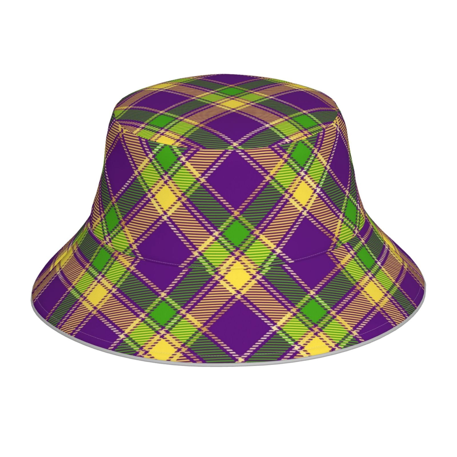 Balery Mardi Gras Plaid Sun Hats for Men Women Bucket Hat UPF 50 ...