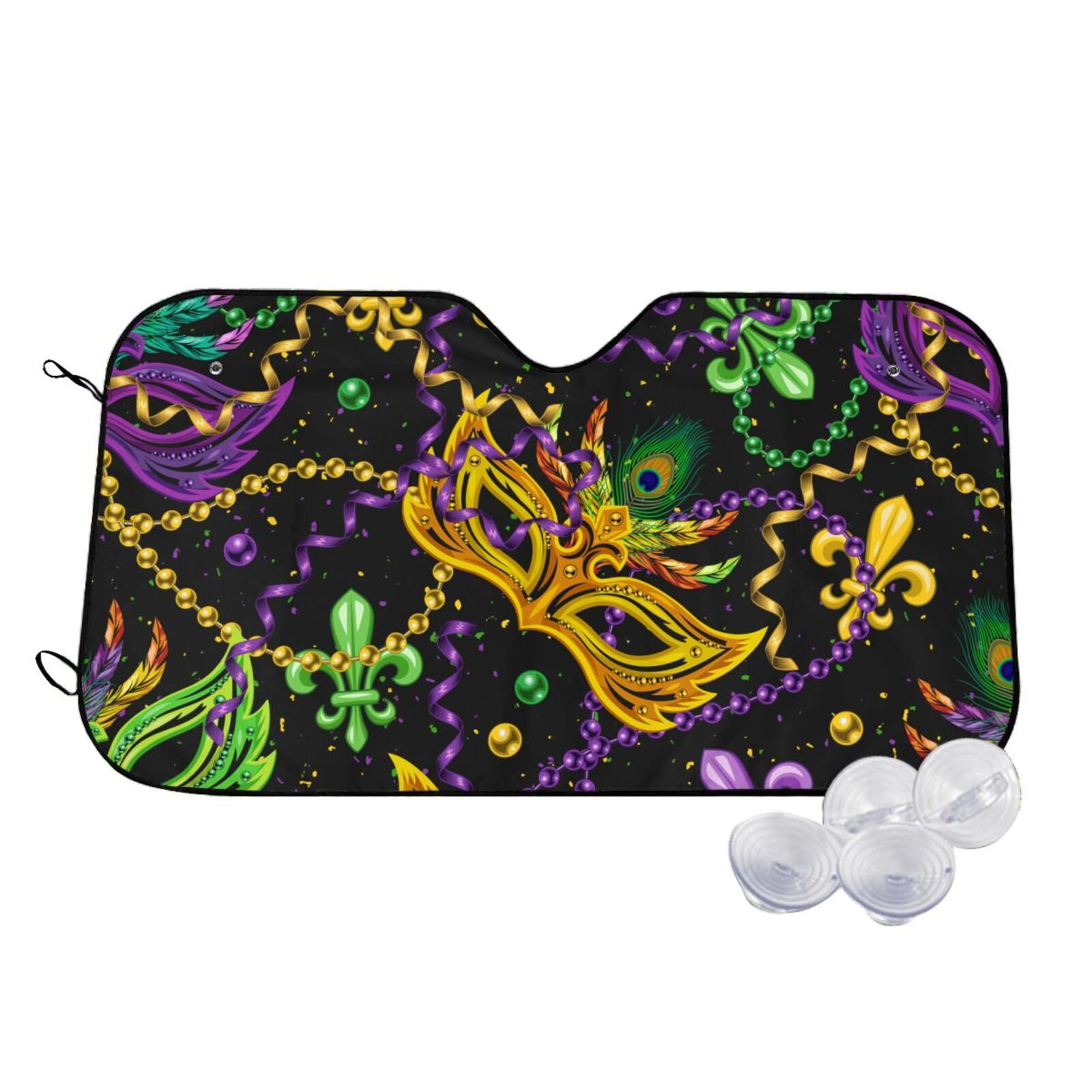 Balery Mardi Gras Surface Print Car Windshield Sun Shade,Windshield ...