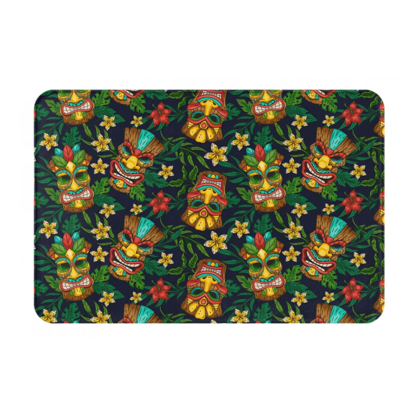 Balery Mask Tropical Flower Doormat, Durable Flannel Fabric, Waterproof ...