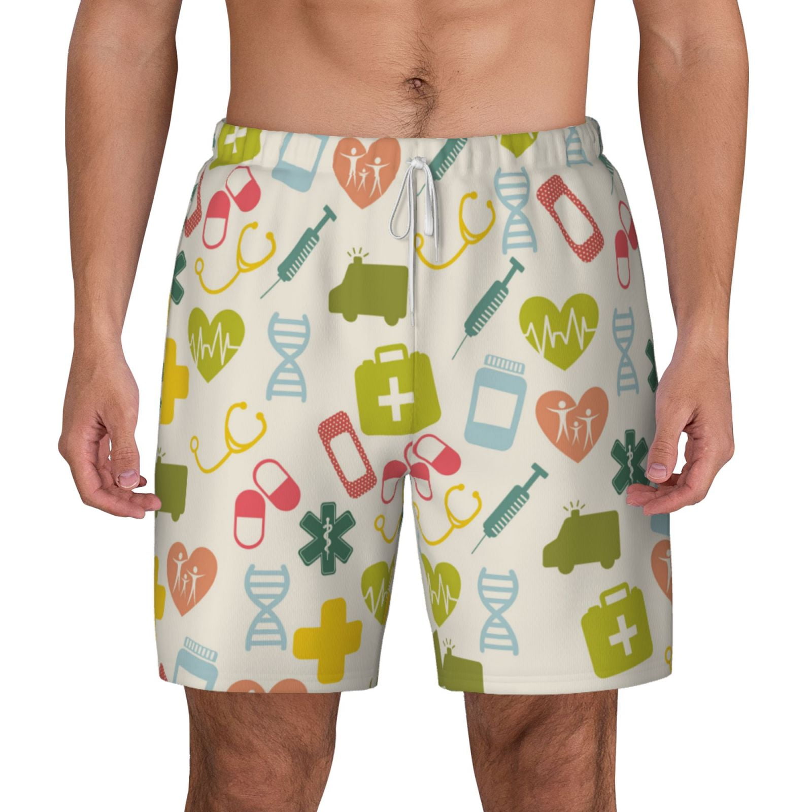 Balery Medical Icons Mens Swim Trunks Swim Shorts for Men Quick Dry ...