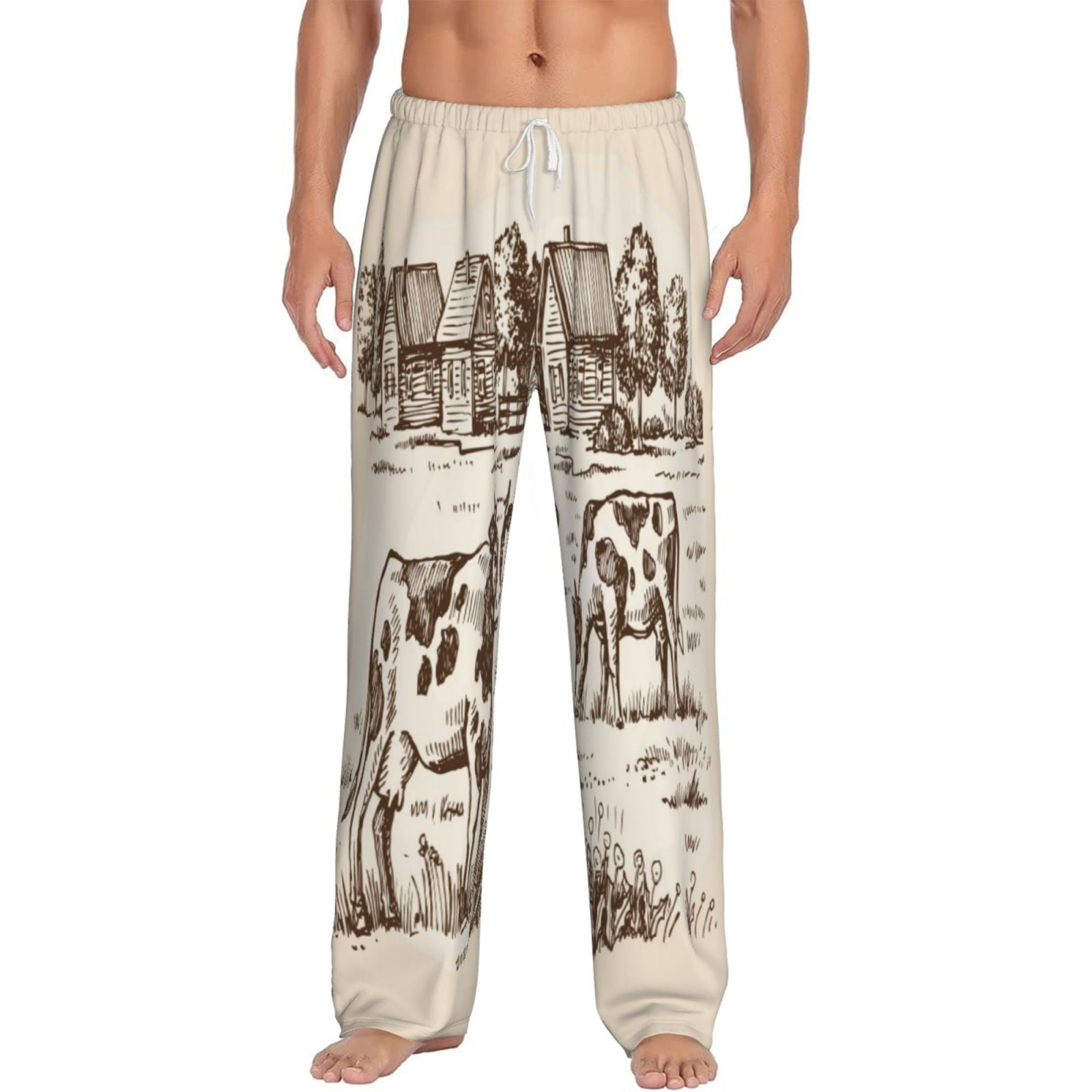 Balery Men'S Cows On The Farm Pants,Sleepwear Pants,Pajama Pants,Pj ...