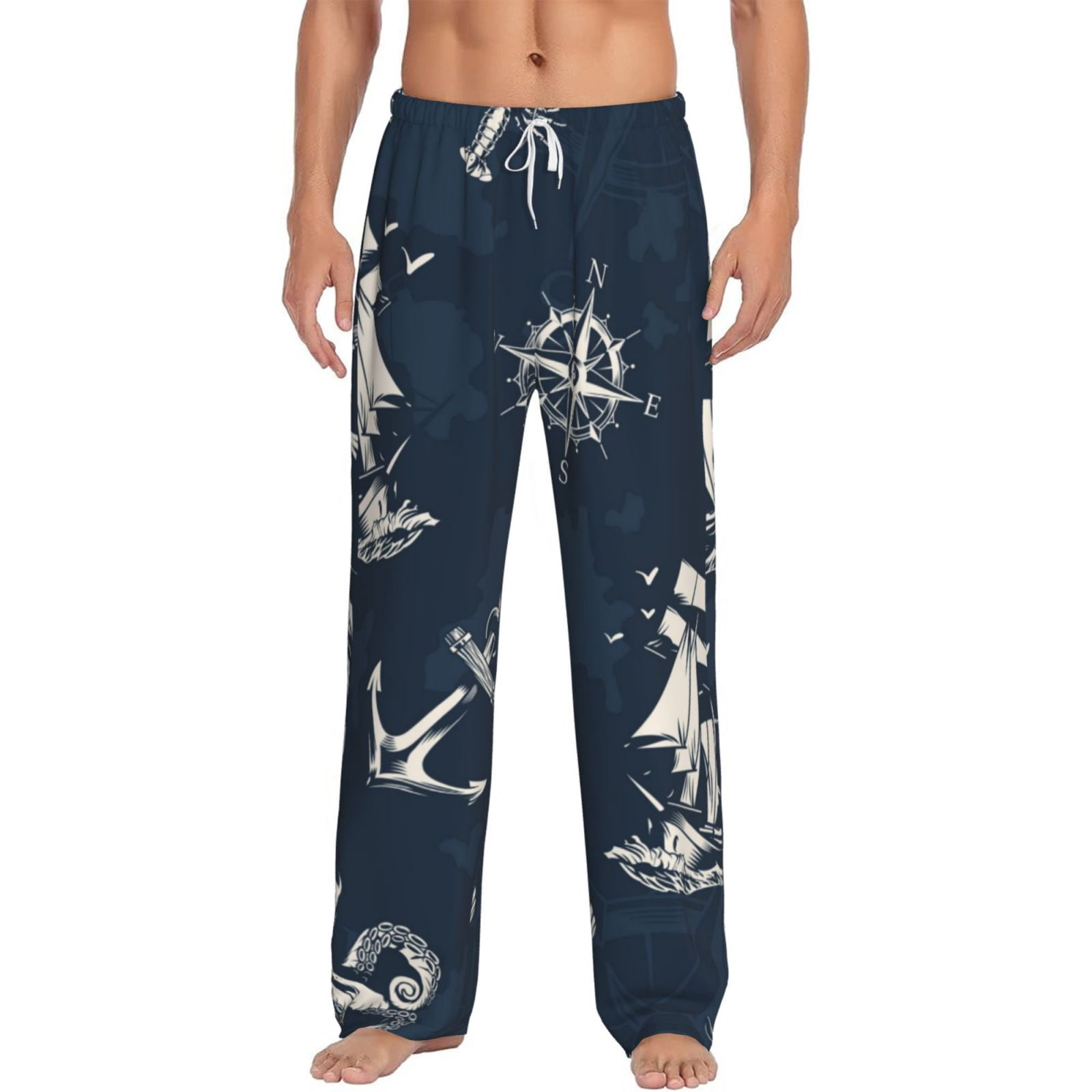 Balery Men'S Vintage Marine Pants,Sleepwear Pants,Pajama Pants,Pj ...