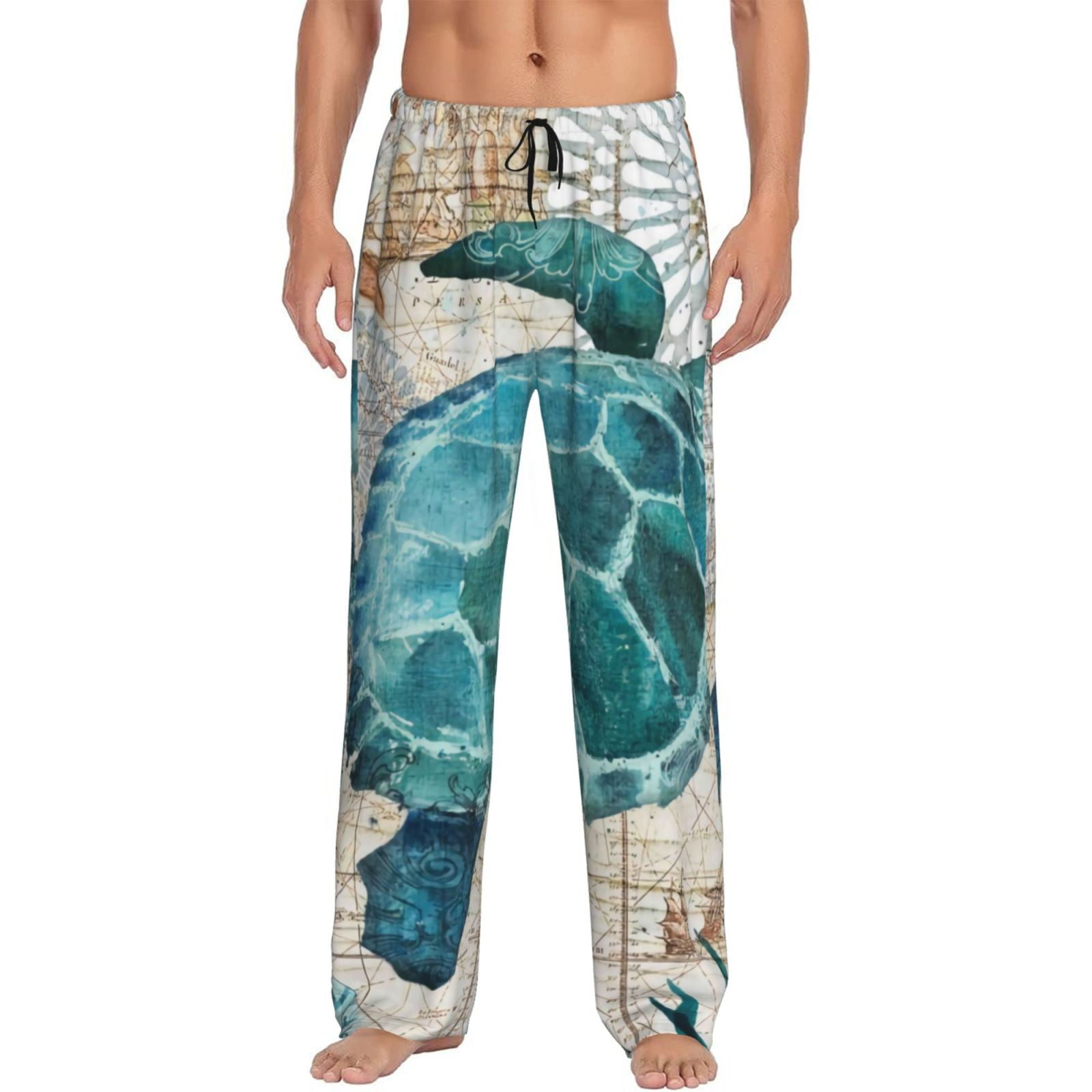 Balery Men'S Watercolor Sea Turtle Pants,Sleepwear Pants,Pajama Pants ...