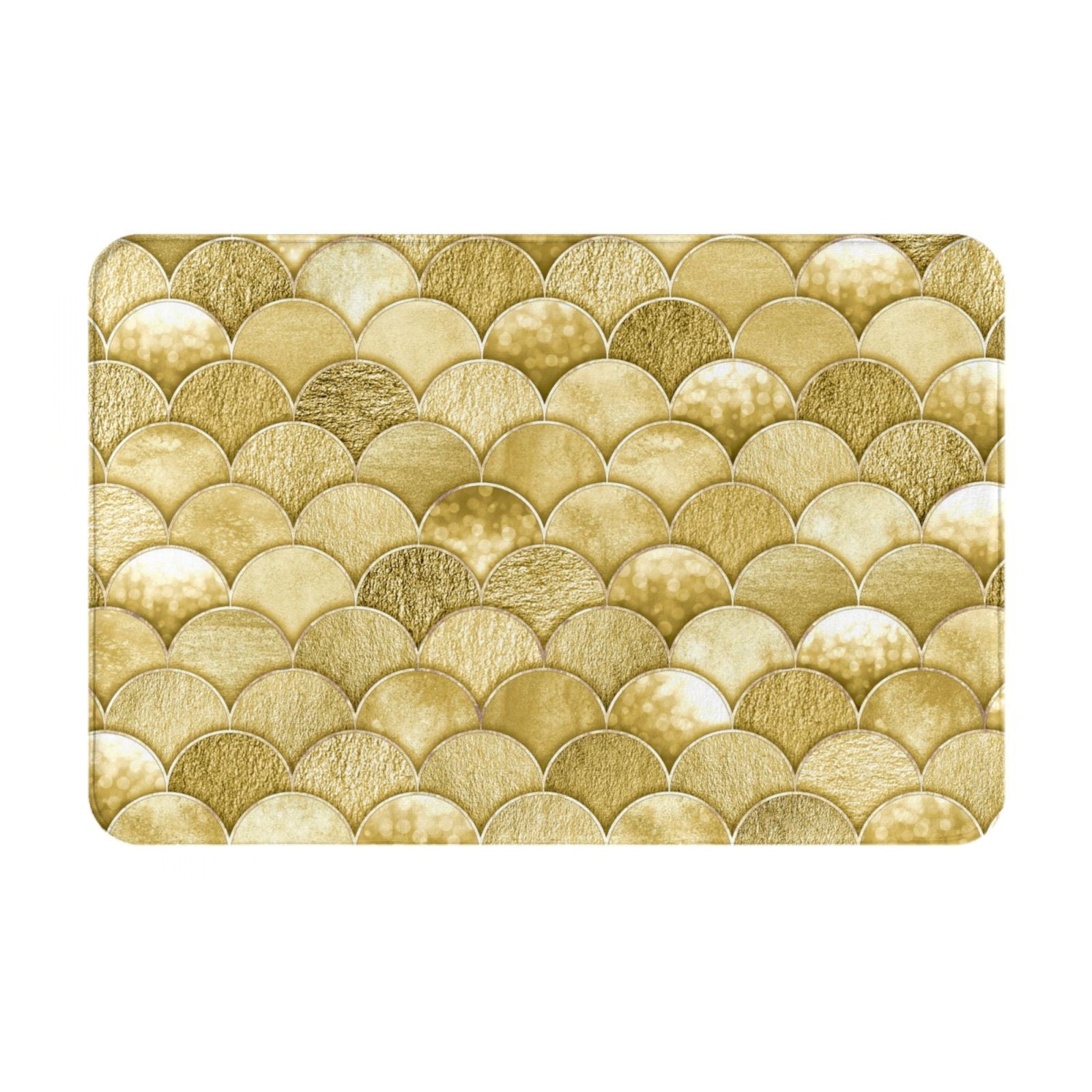 Balery Mermaid Fish Scale Doormat, Durable Flannel Fabric, Waterproof ...