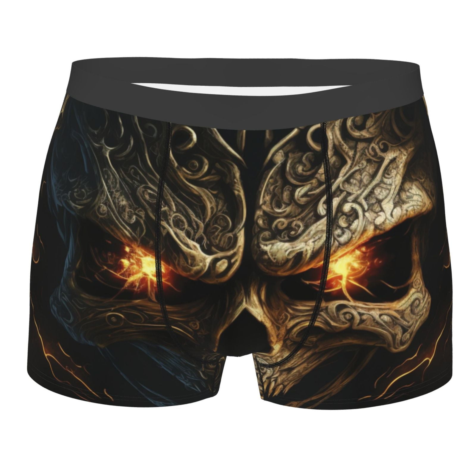 Balery Metal Evil Skull Men's Boxer Briefs, Soft and Breathable Cotton ...