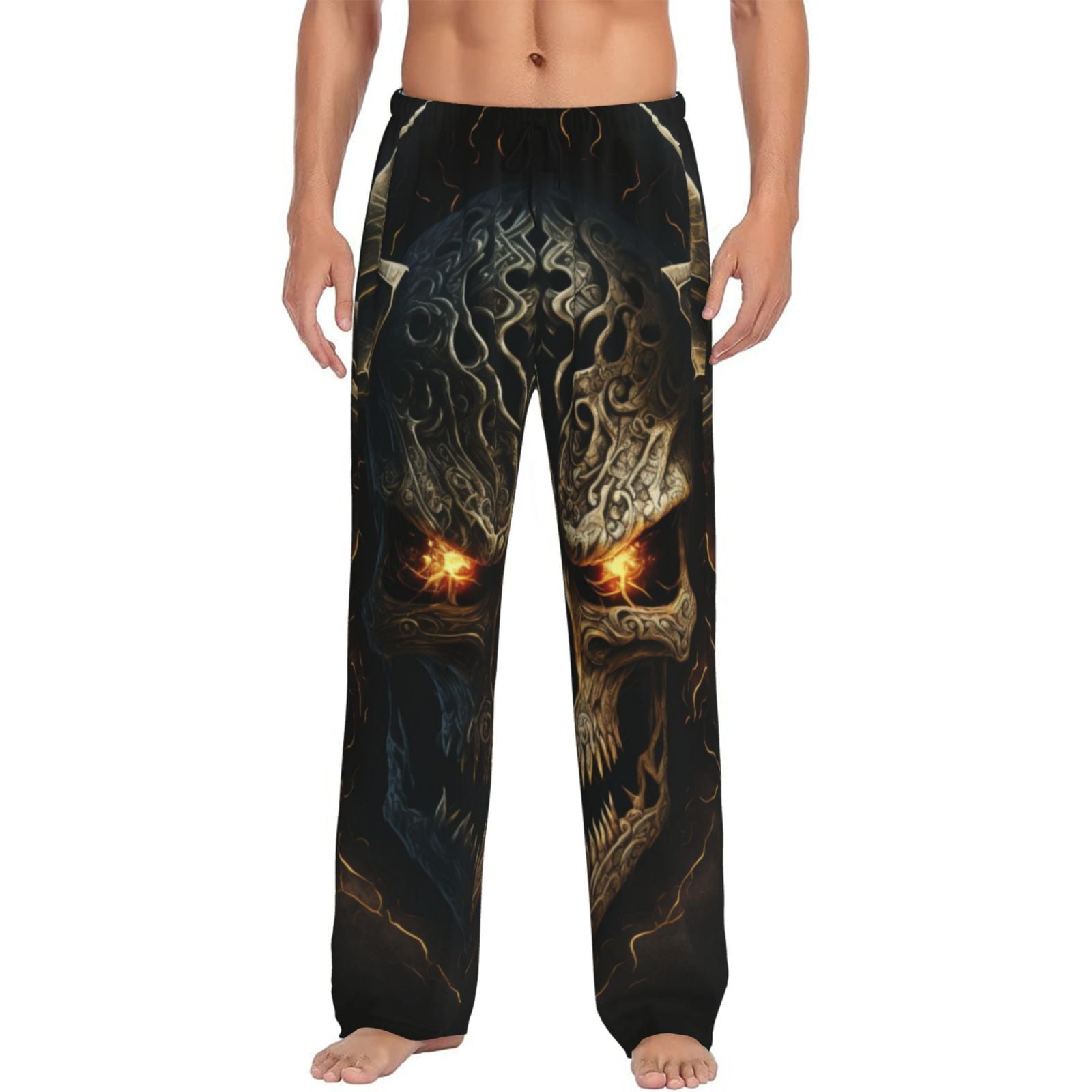 Balery Metal Evil Skull print Men's Pajama Pants,Ultra Lightweight Pjs ...