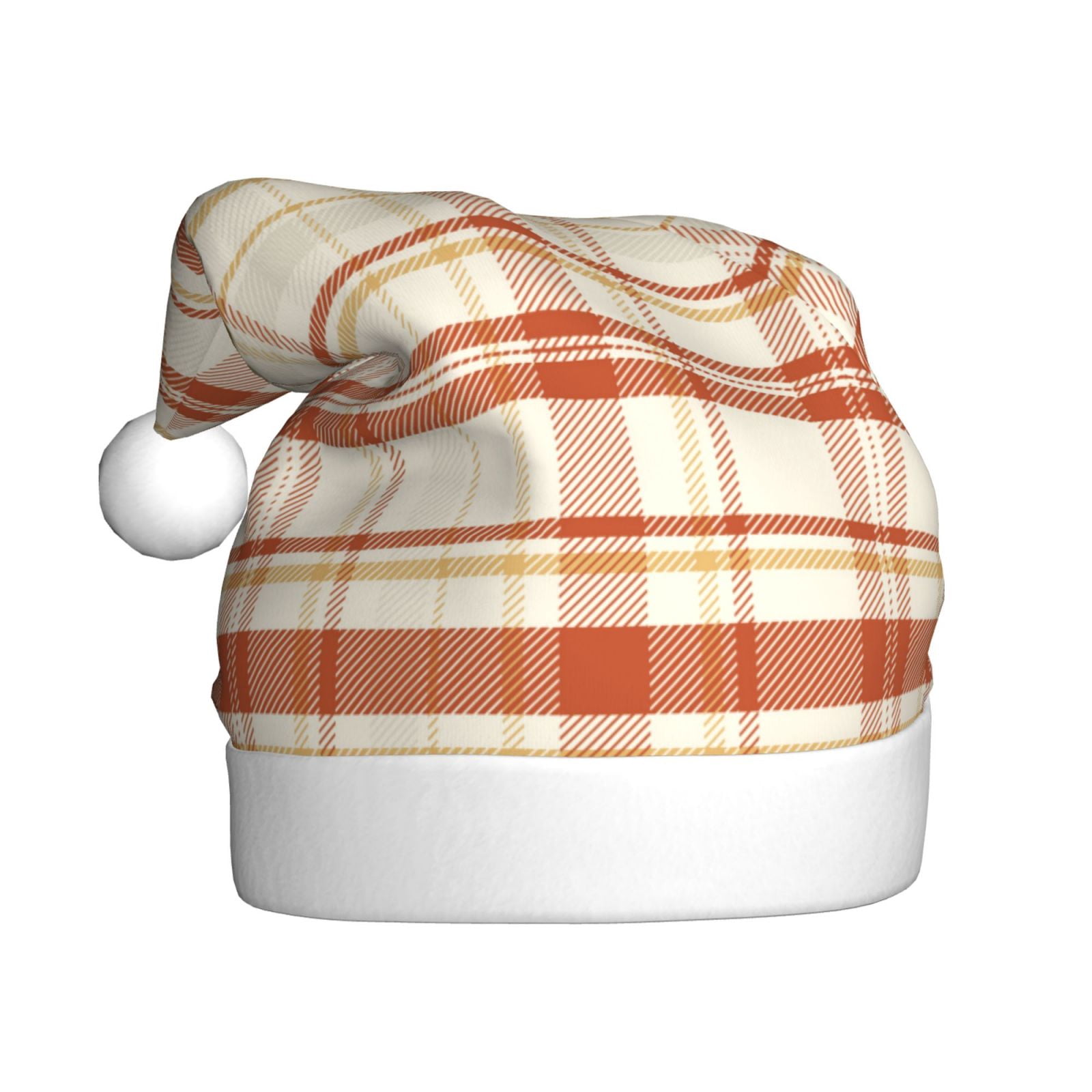 Balery Minimalist plaid Pattern Santa Hat Christmas Hat Funny Christmas ...