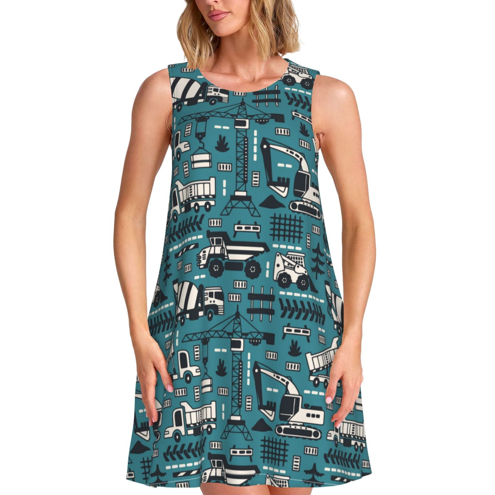 Balery Modern Excavator Pattern Women’s Summer Dresses – Loose ...