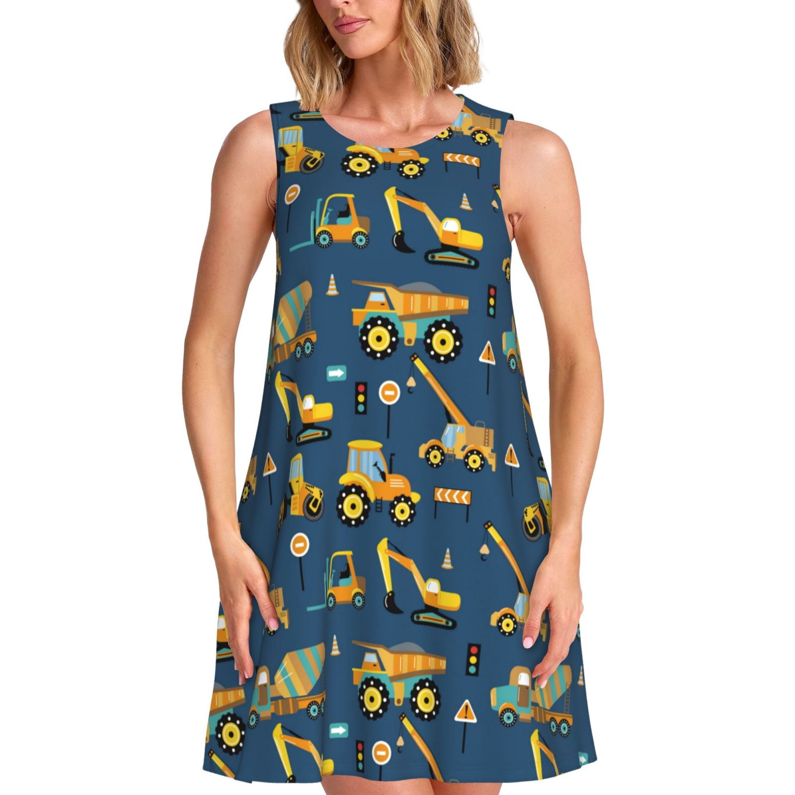 Balery Modern Excavator Pattern Women’s Summer Dresses – Loose ...