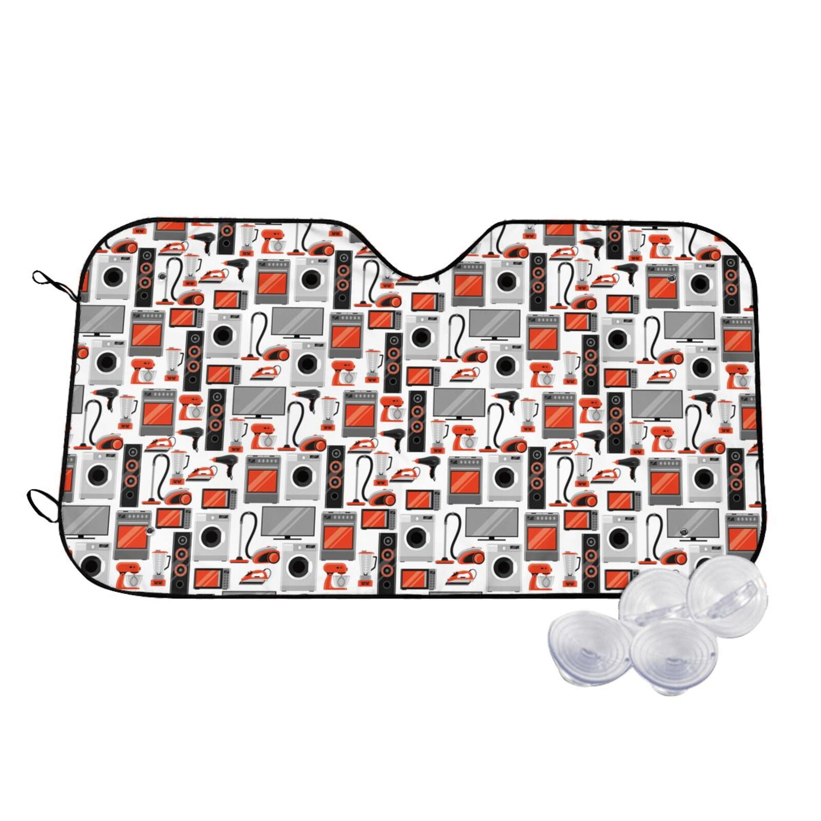 Balery Modern Life Print Car Windshield Sun Shade,Windshield Sunshade ...