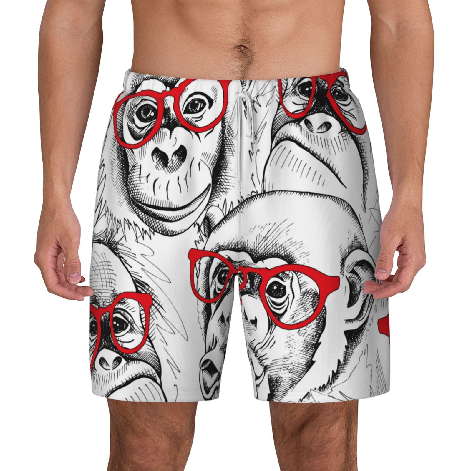 Balery Monkey Mens Swim Trunks Swim Shorts for Men Quick Dry Inseam ...