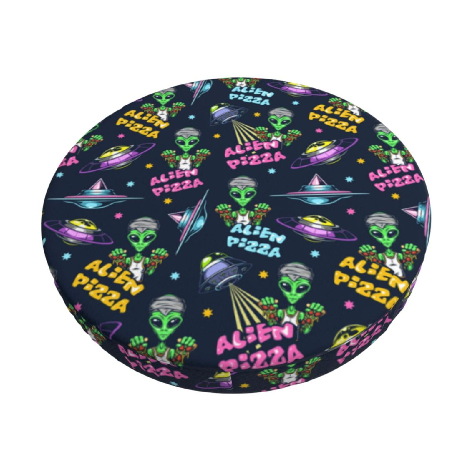 Balery Monster Pizza Pattern Round Bar Stool Seat Covers Velvet Fabric ...