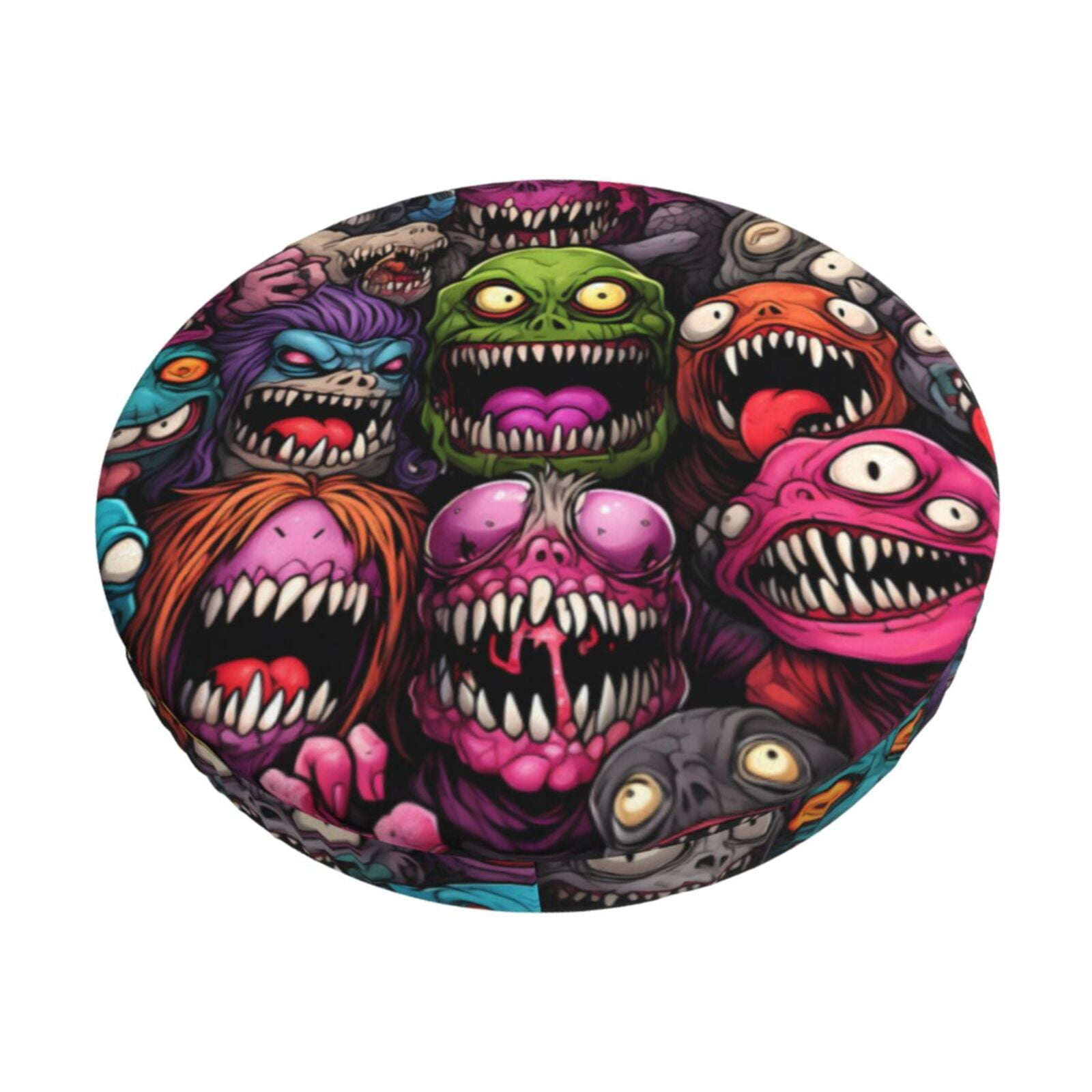 Balery Monstrous Cartoon Characters Round Bar Stool Seat Covers Velvet ...