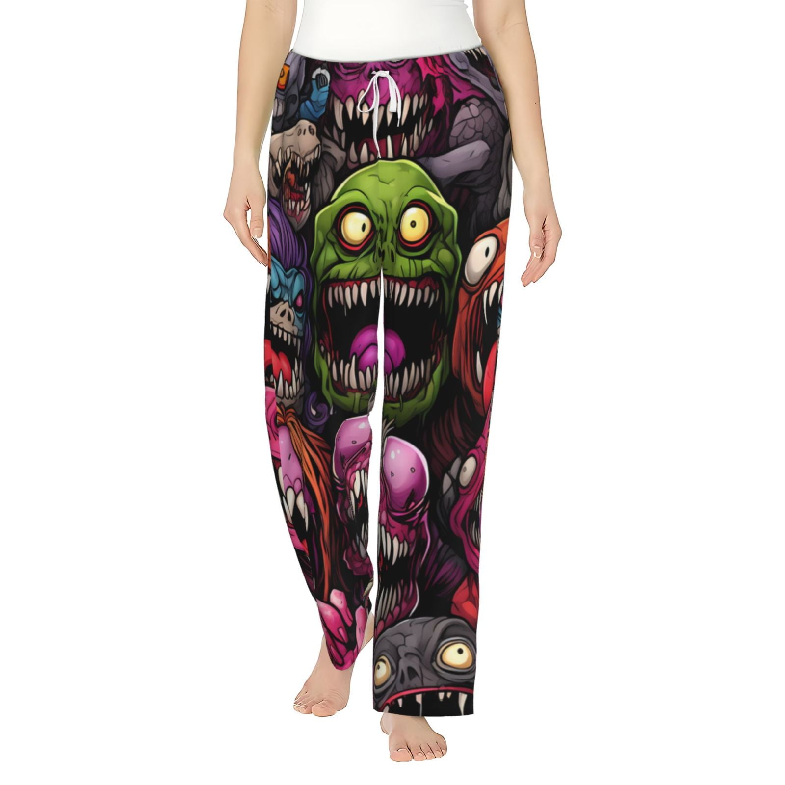 Balery Monstrous Cartoon Characters print Women's Pajama Pants,Ultra ...