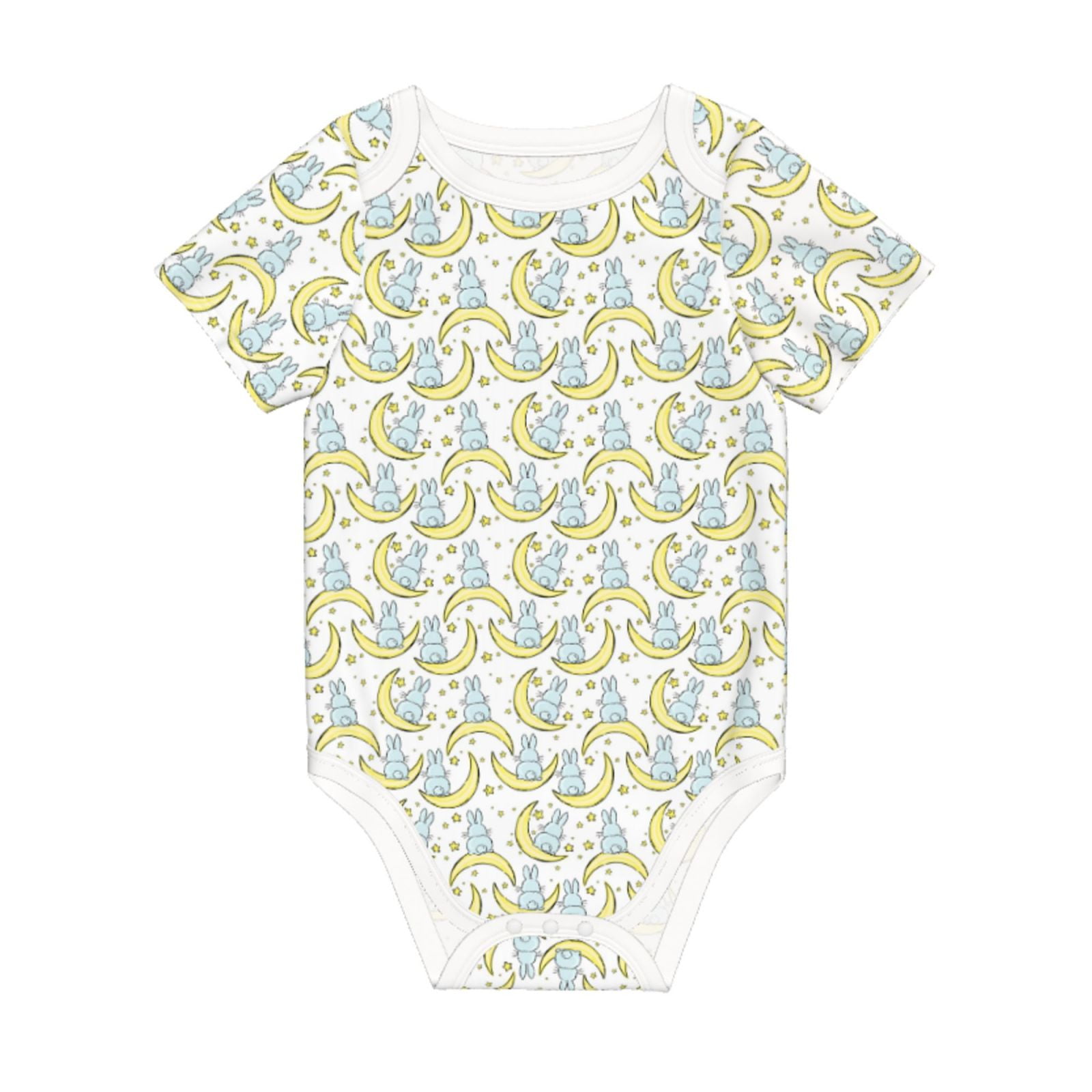 Balery Moon And Rabbit Pattern Baby Climbing Clothes Infant Bodysuit ...
