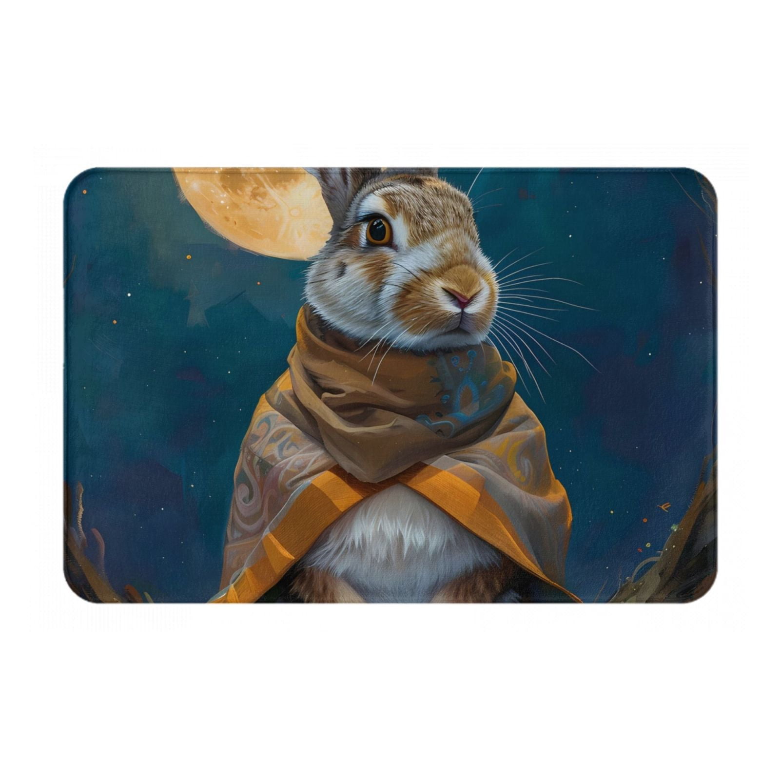 Balery Moon Night Sky Cute Rabbit Doormat, Durable Flannel Fabric ...