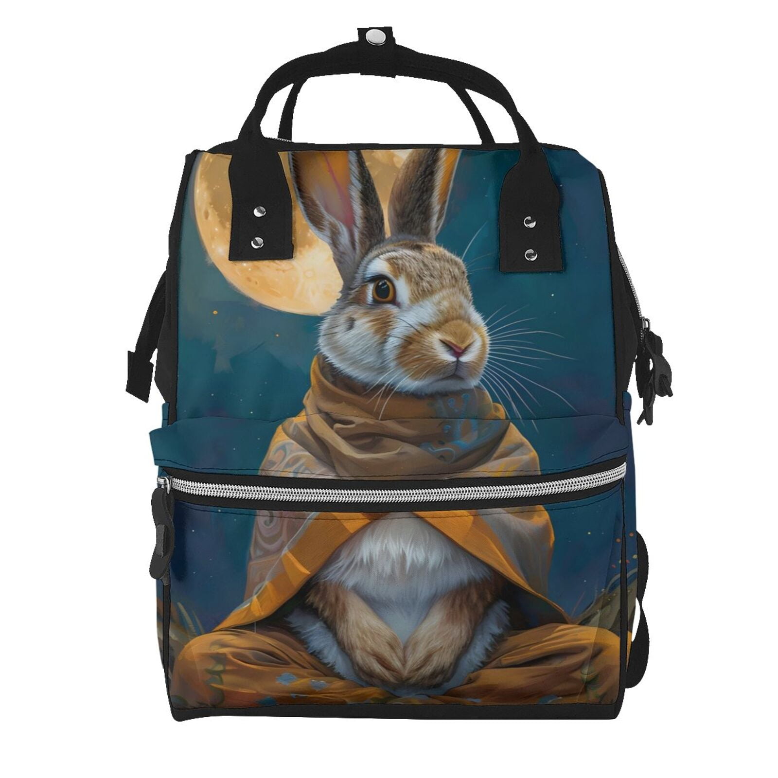 Balery Moon Night Sky Cute Rabbit Mummy Backpack - Waterproof Twill ...