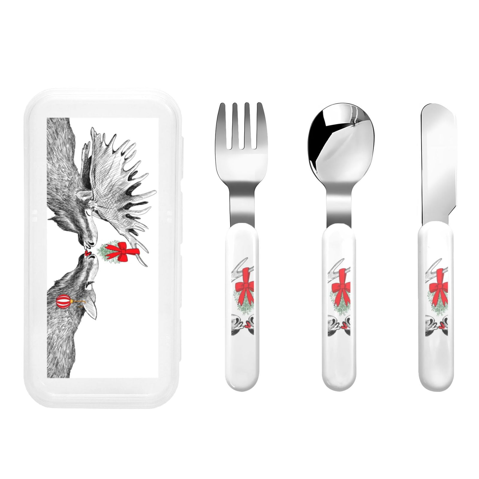 Balery Moose Kissing Under Mistletoe for Stainless Steel Kids ...