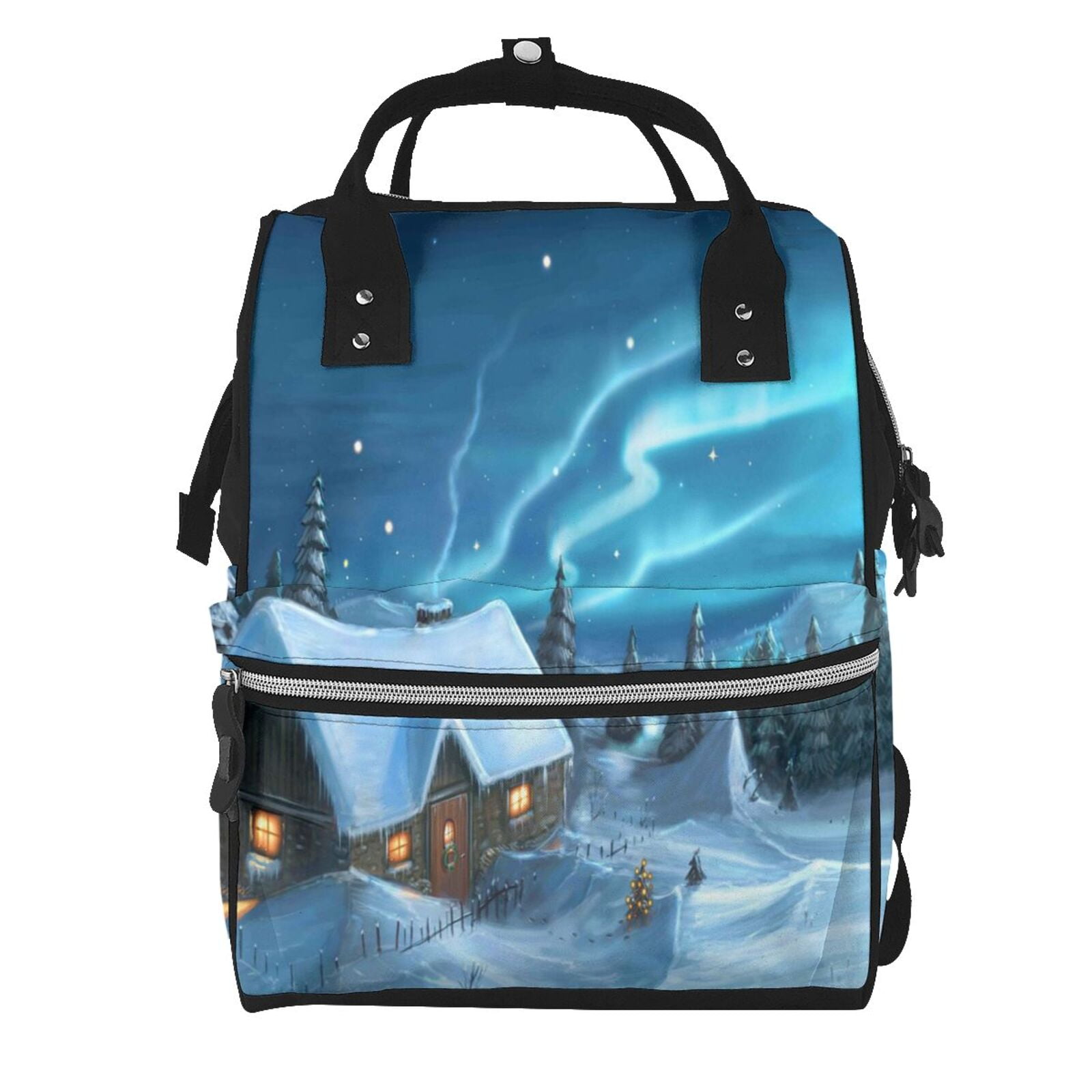 Balery Mountain Cottage In Snow Mummy Backpack - Waterproof Twill ...