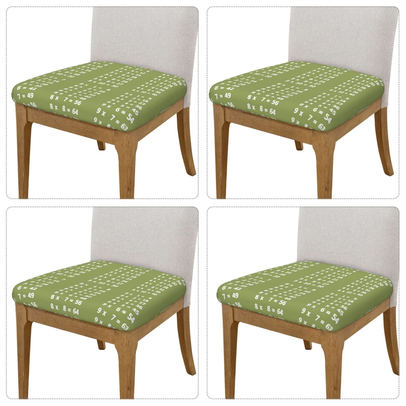 Balery Multiplication Table1 Stretch Couch Cushion Covers, Individual ...